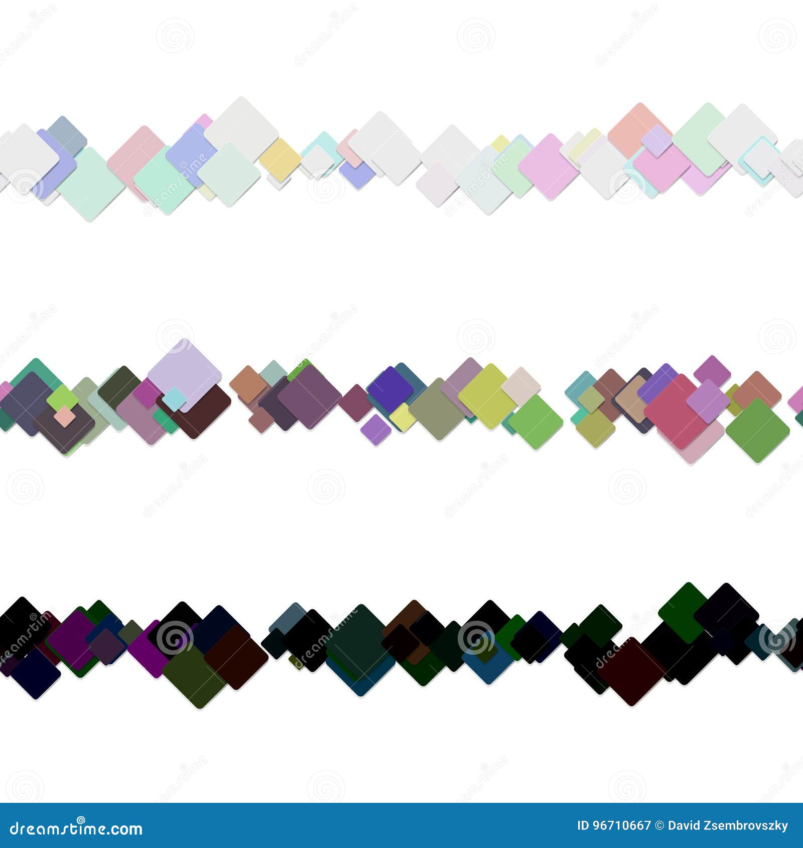 Repeatable Square Pattern Paragraph Divider Line Design Set - Vector ...