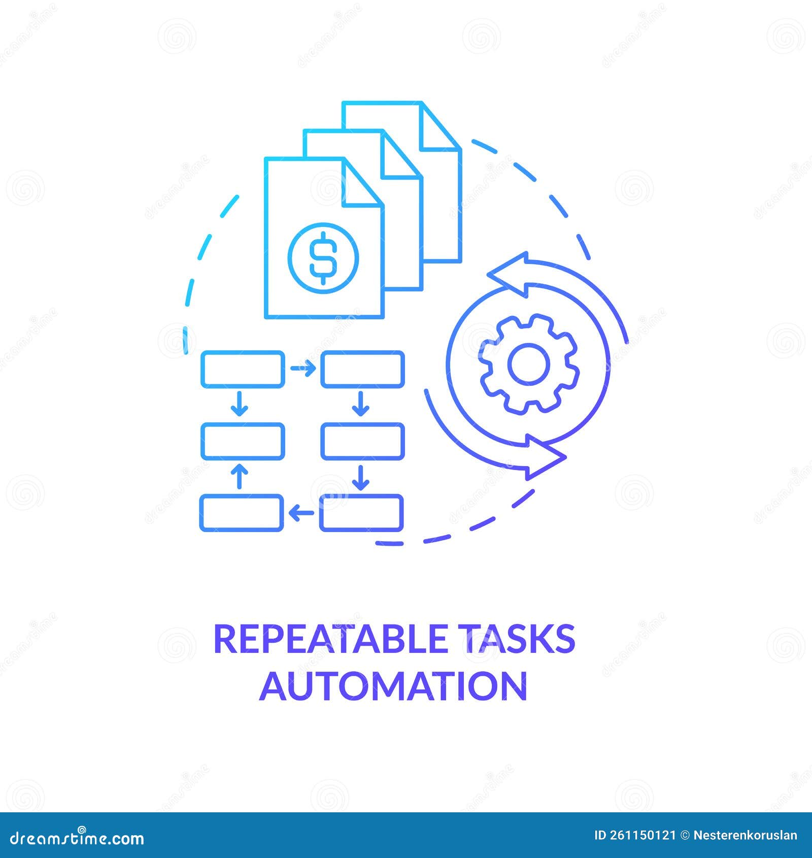 Repeatable Tasks Automation Blue Gradient Concept Icon Stock Vector ...
