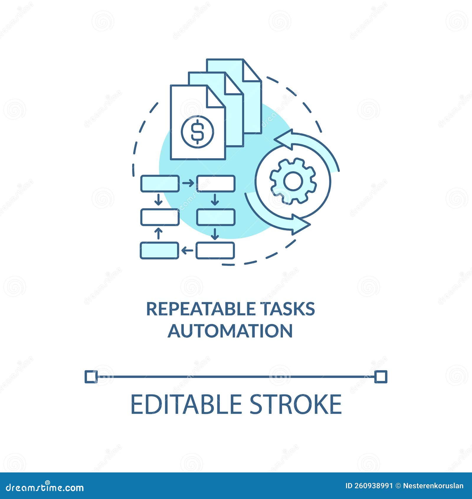 Repeatable Tasks Automation Turquoise Concept Icon Stock Vector ...