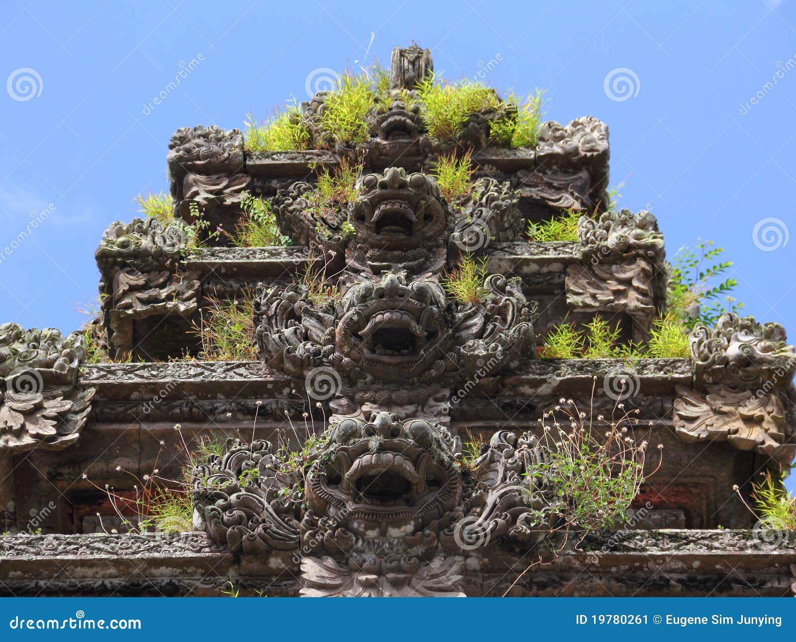 Repeated Balinese Sculptures Horizontal Stock Image - Image of ...