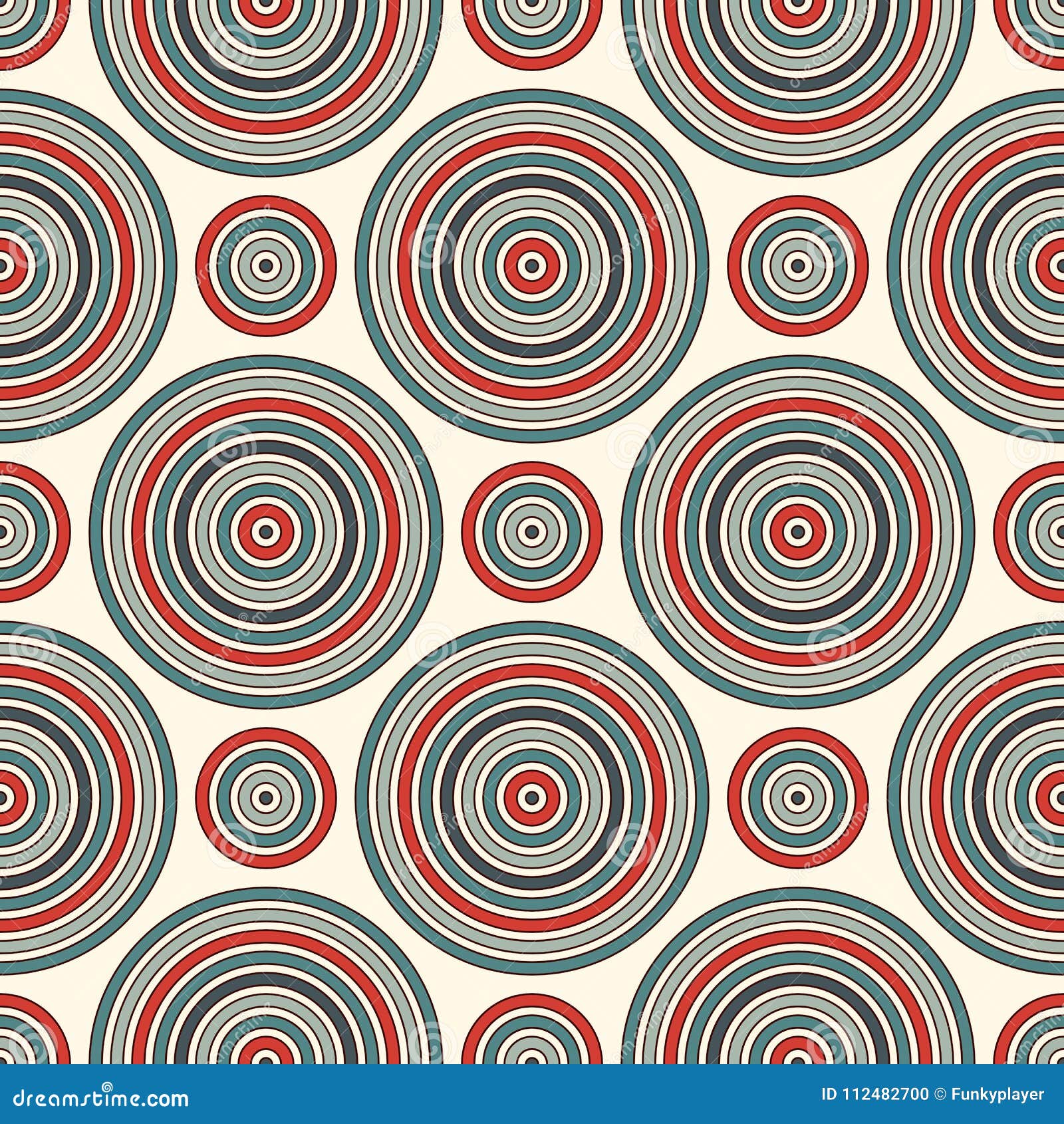 Repeated Circles Ornamental Wallpaper. Seamless Pattern with Pastel ...