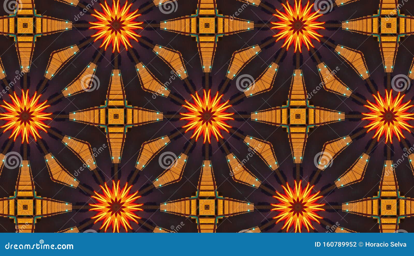 Repeated Circular Figures on an Abstract Background Forming a ...