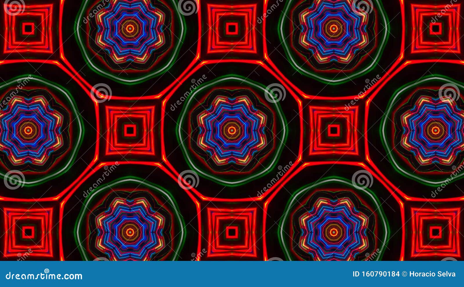 Repeated Circular Figures on an Abstract Background Forming a ...