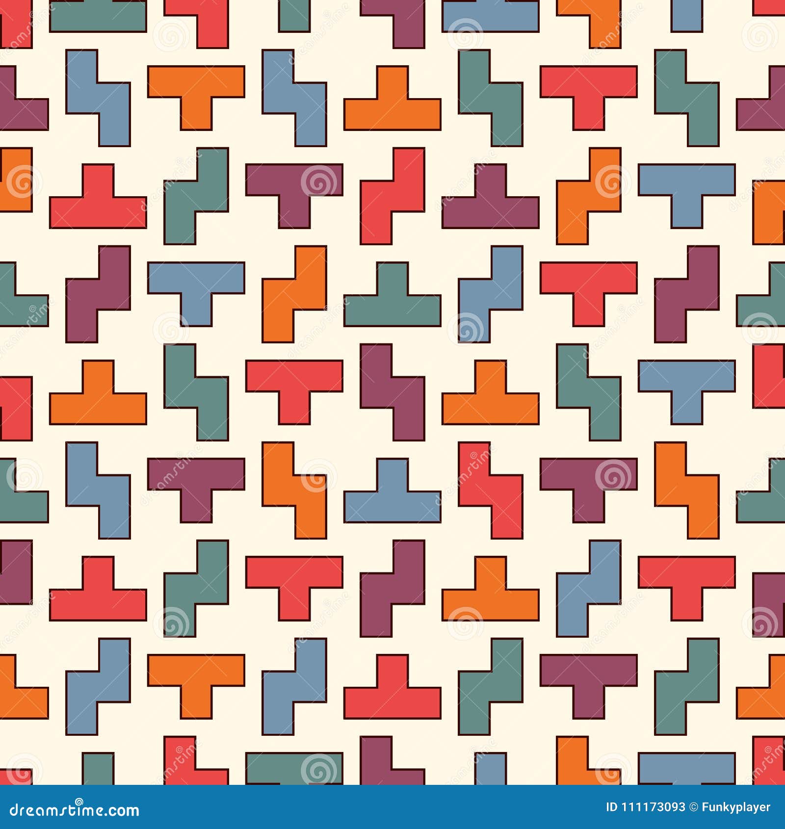 Repeated Creative Puzzle Mosaic Abstract Background. Seamless Surface ...