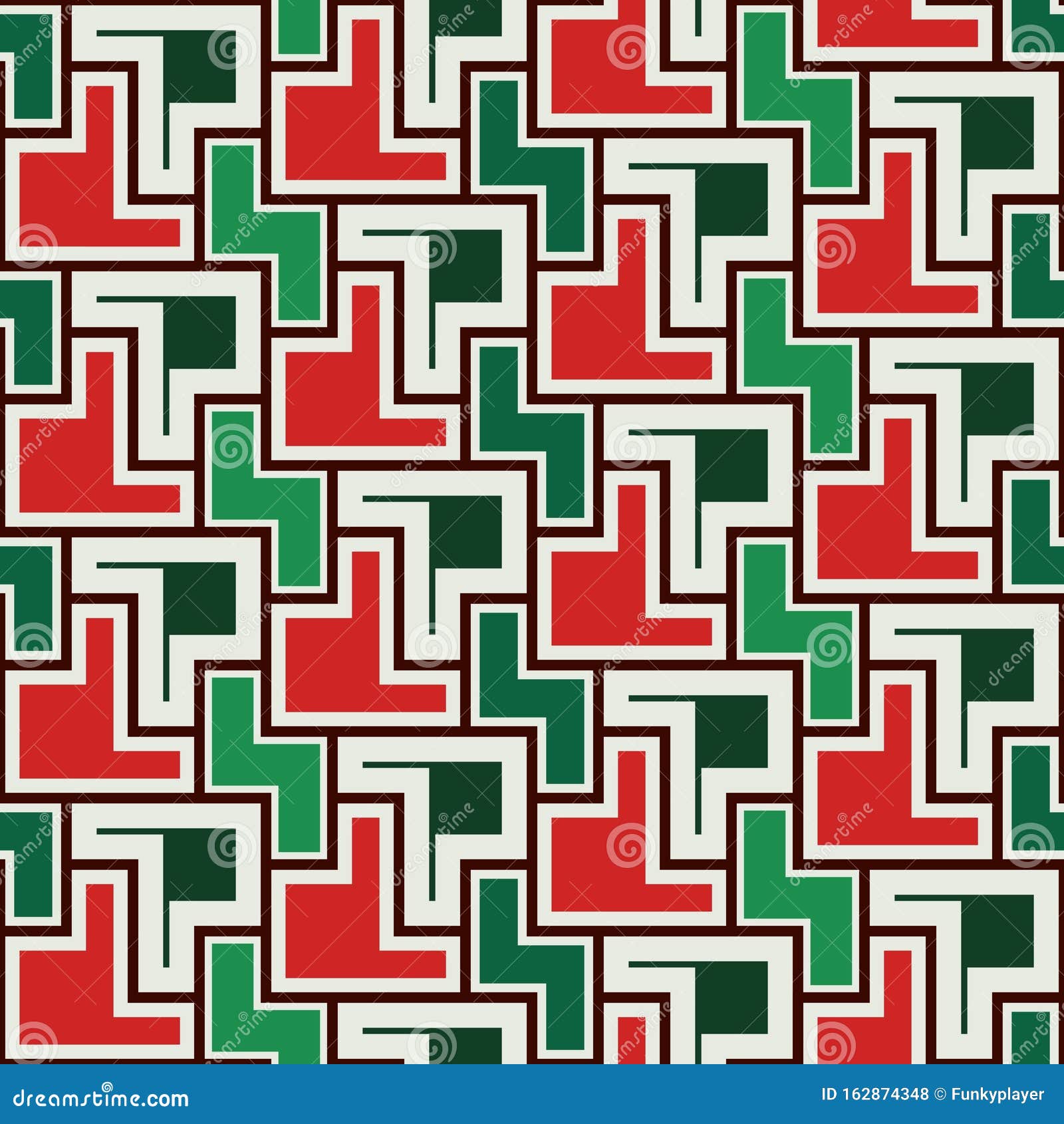 Repeated Creative Puzzle Mosaic Abstract Background. Seamless Surface ...