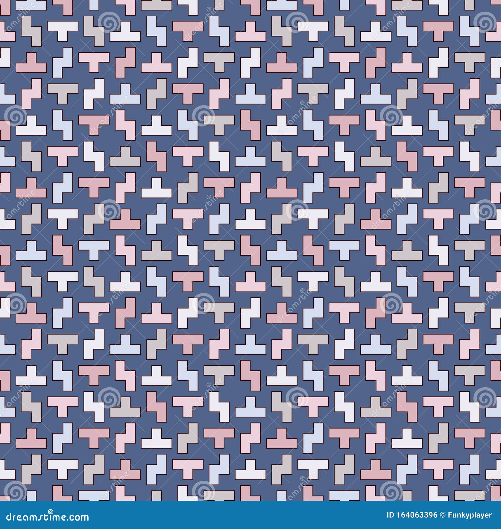 Repeated Creative Puzzle Mosaic Abstract Background. Seamless Surface ...