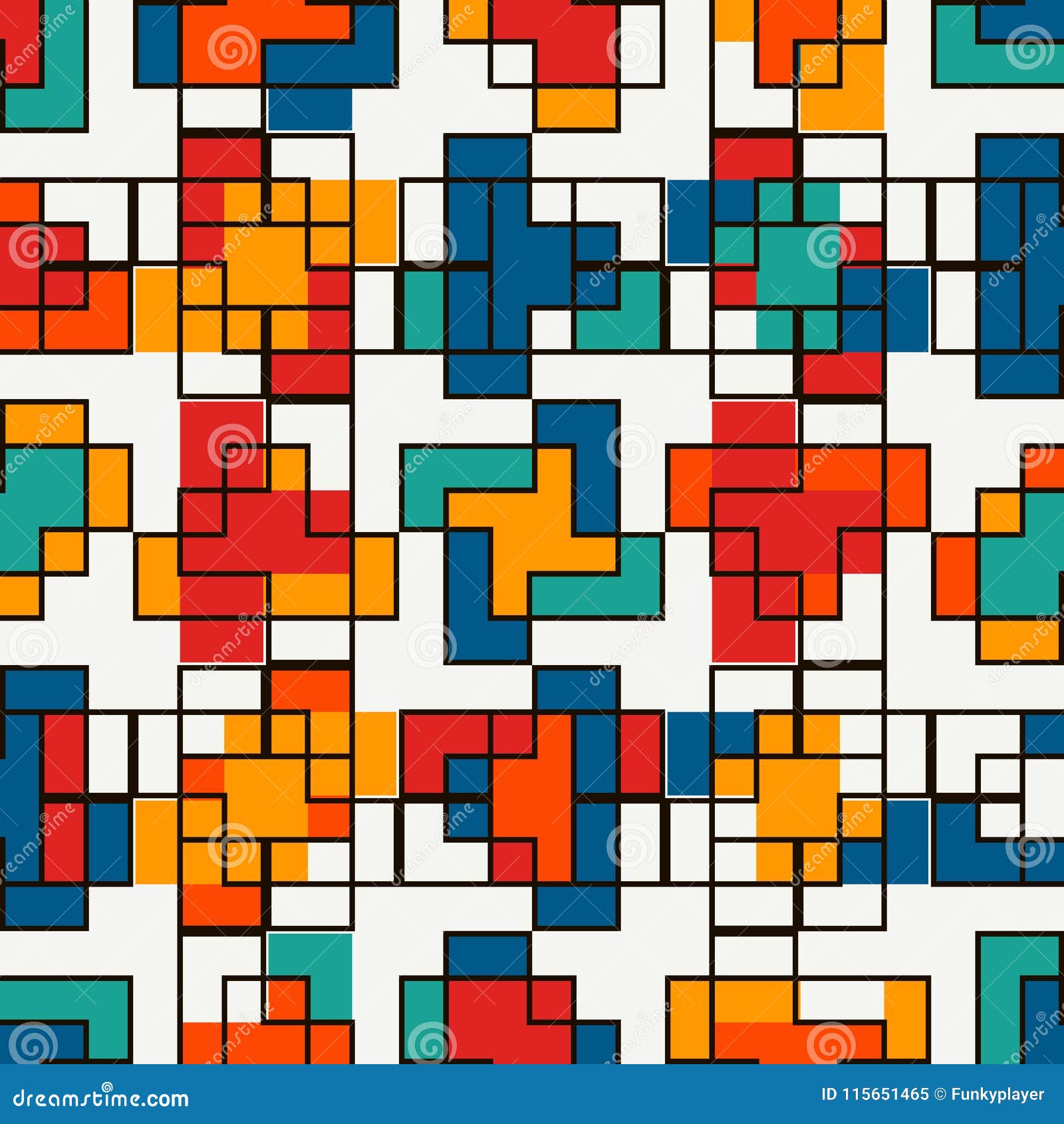 Repeated Creative Puzzle Mosaic. Geometric Seamless Pattern Design ...