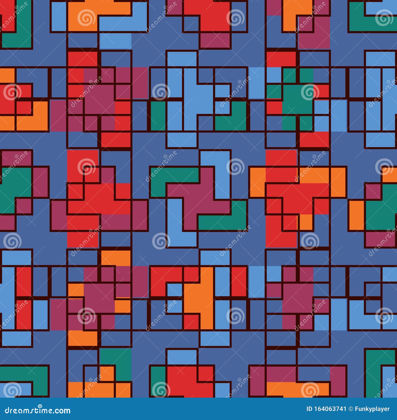 Repeated Creative Puzzle Mosaic. Geometric Seamless Pattern Design ...