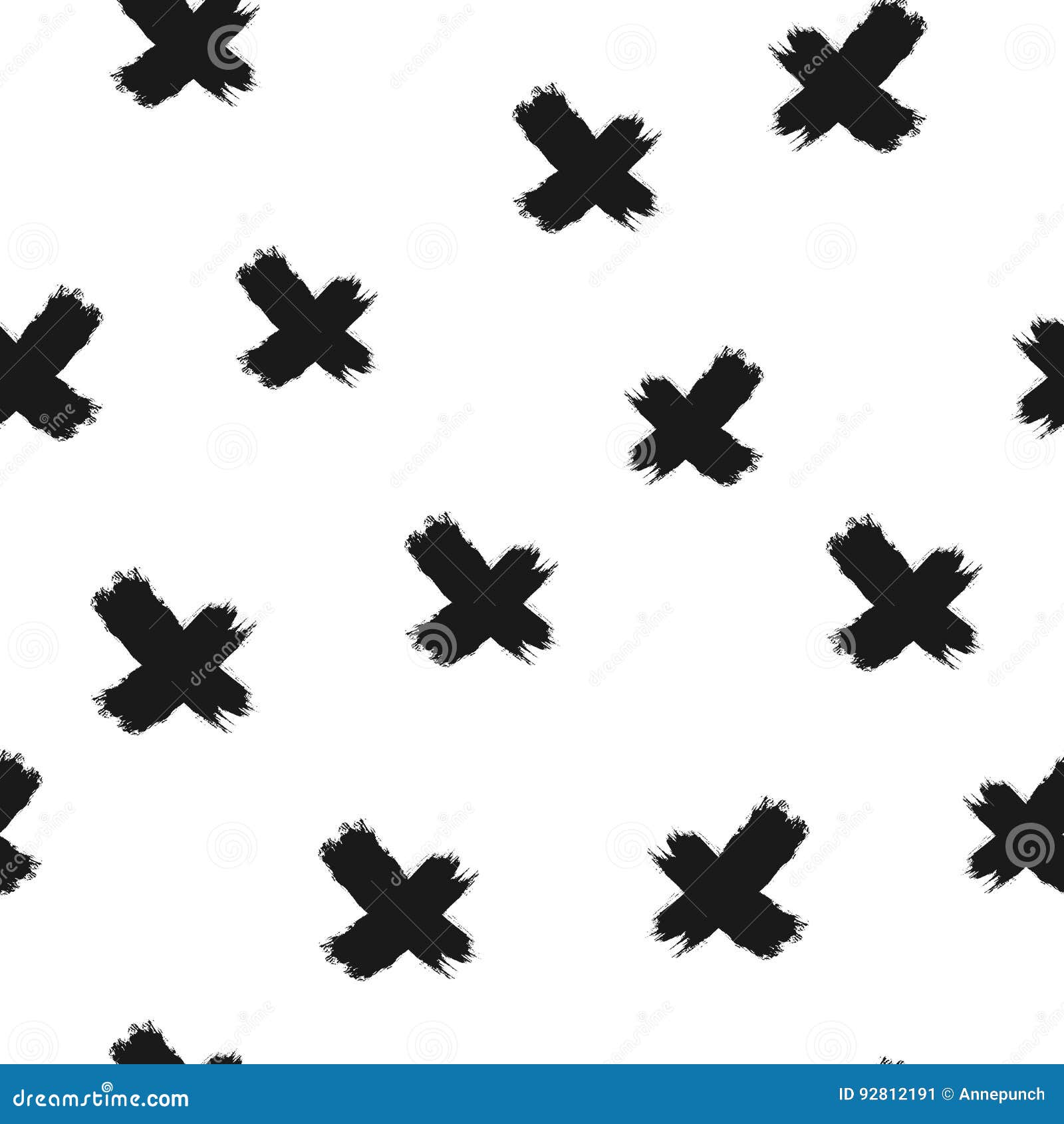 Repeated Crosses Drawn with a Rough Brush. Seamless Pattern Stock ...