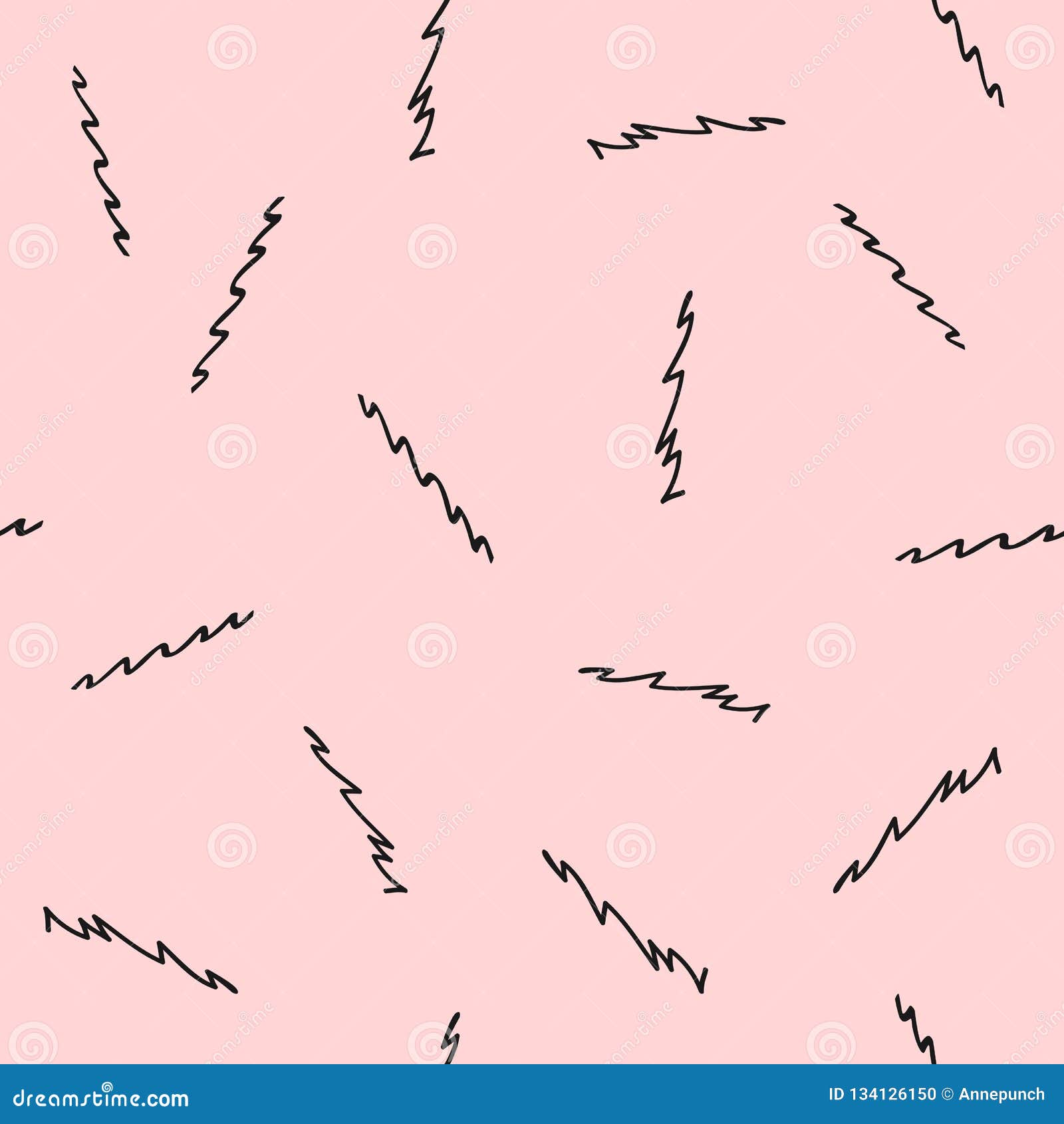 Repeated Curved Lines Drawn by Hand. Simple Seamless Pattern. Sketch ...