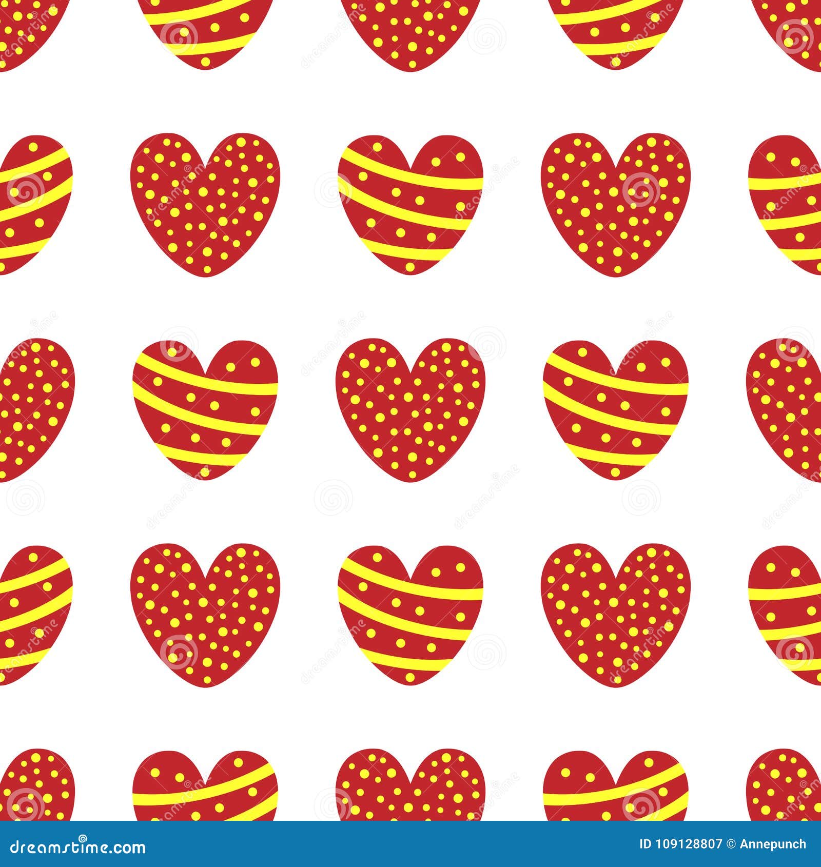 Cute Hearts And Doodle Dashes Seamless Pattern In Trending Color 2021 ...