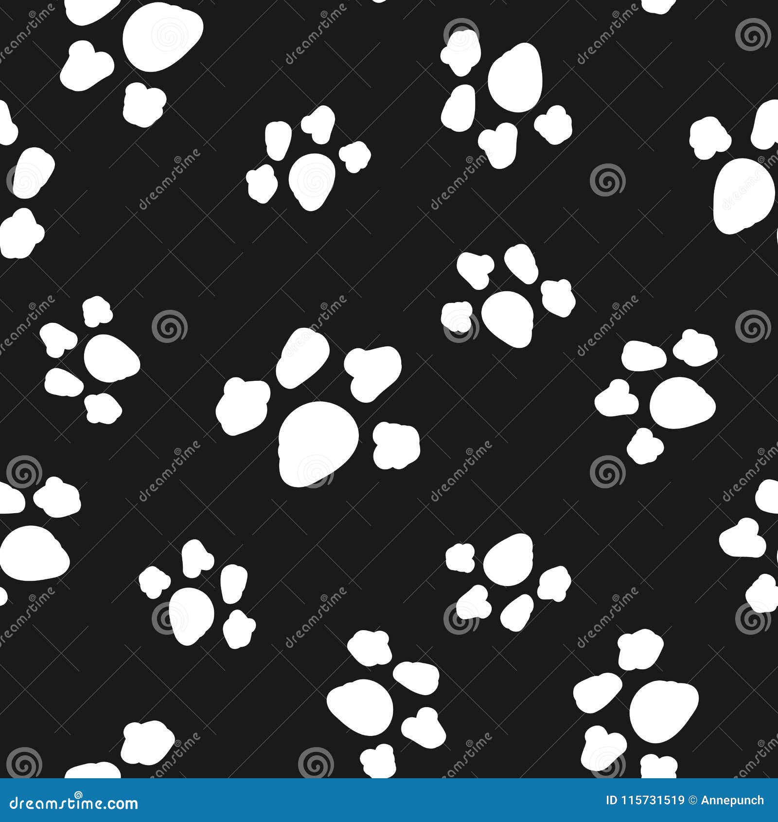 Repeated Footprints of Pets. Cute Seamless Pattern for Animals Stock ...