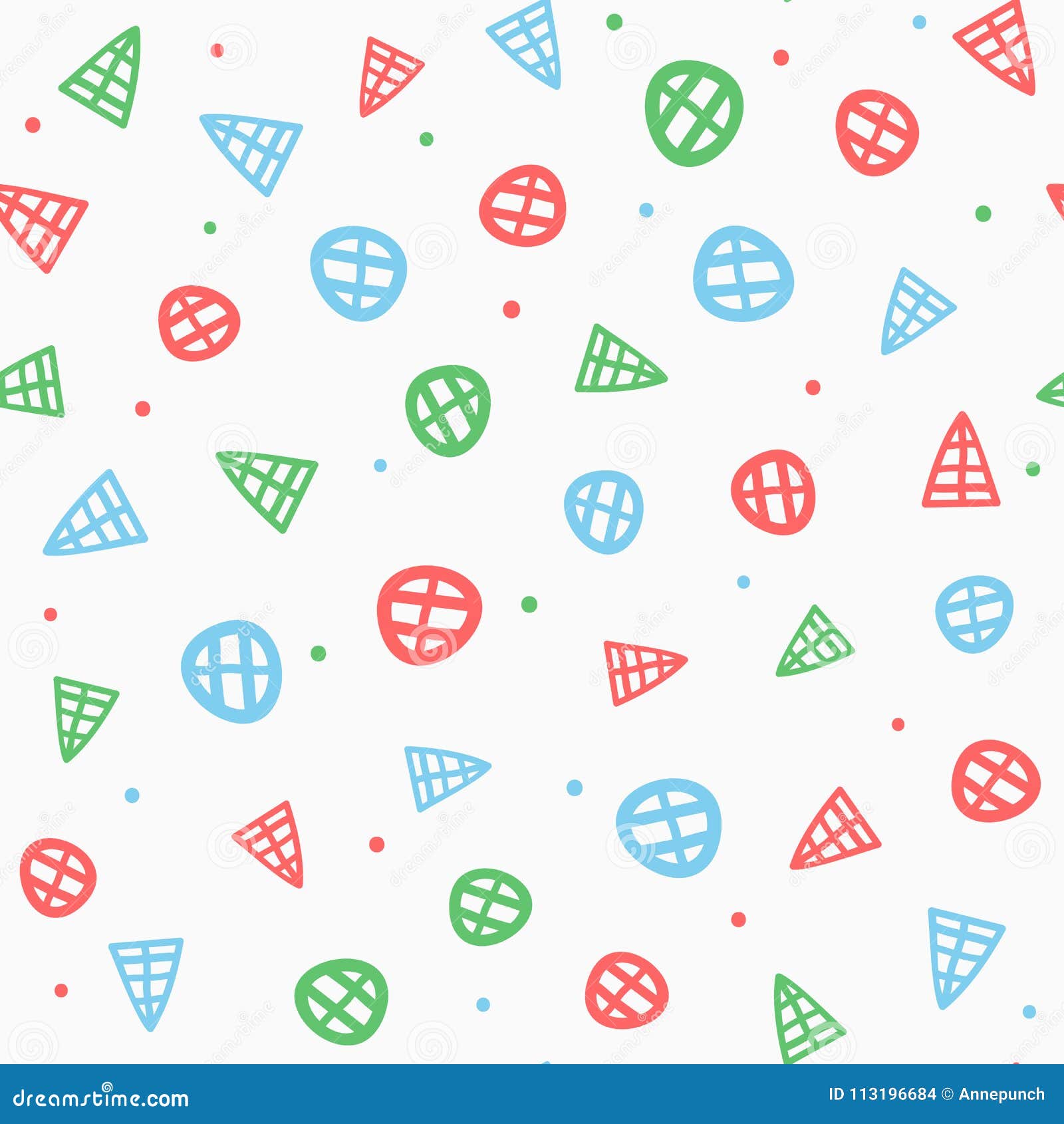 Repeated Geometric Shapes Drawn by Hand. Geometric Seamless Pattern ...