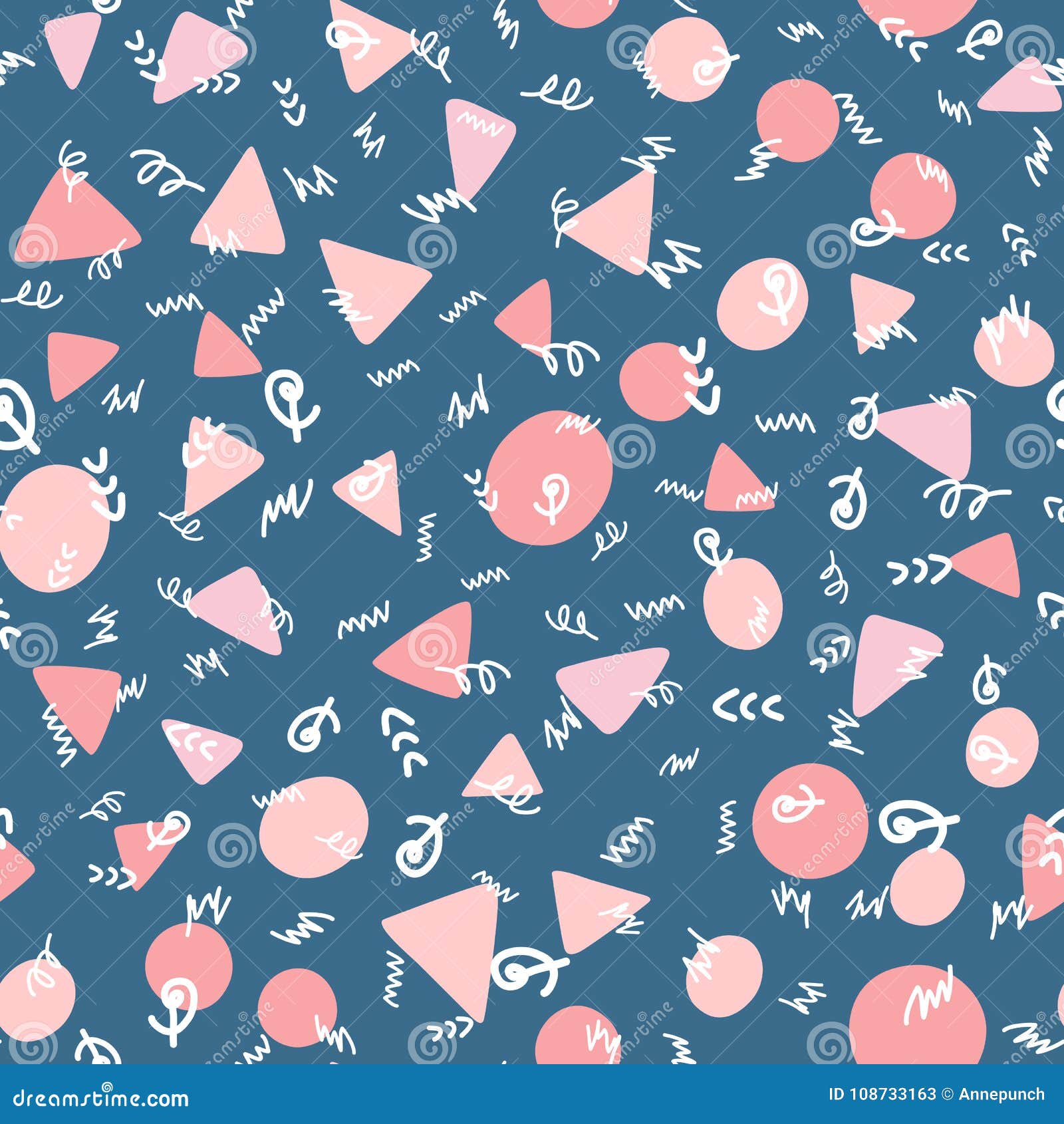 Repeated Geometric Shapes and Scribbles Drawn by Hand. Abstract Trendy ...