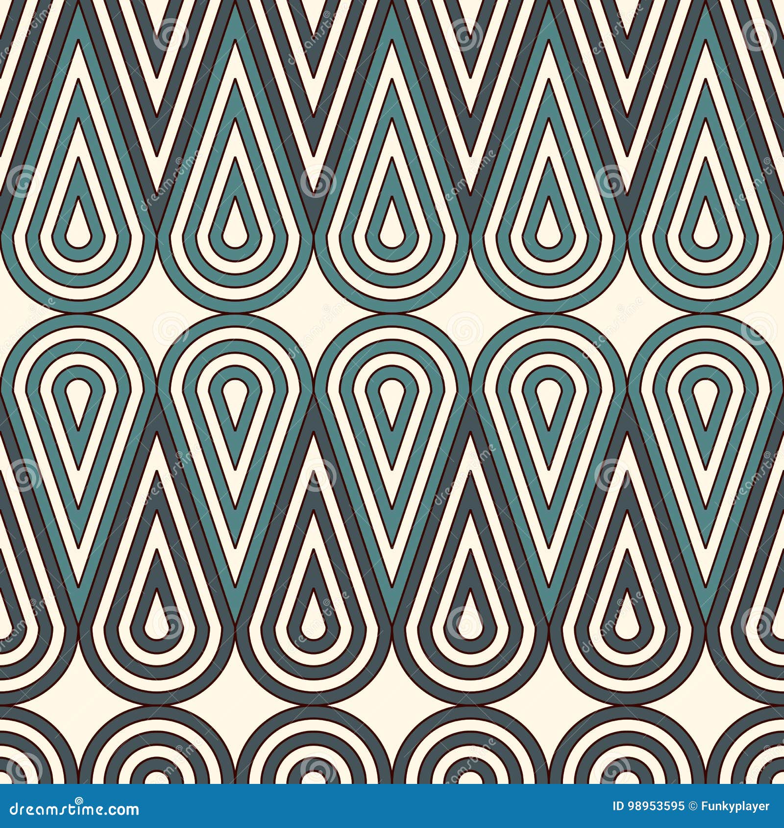 Repeated Pastel Blue Rounded Interlocking Figures. Seamless Geometric ...