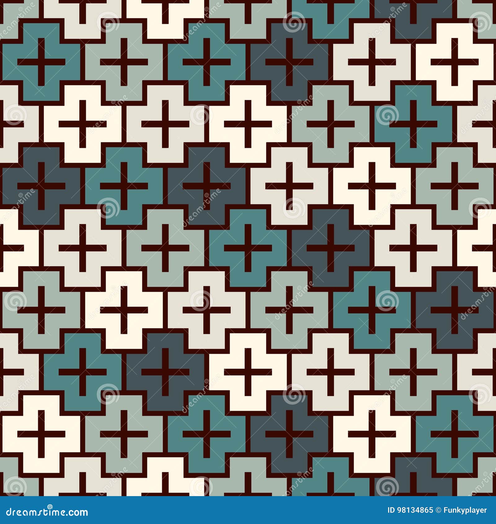 Repeated Puzzle Mosaic Abstract Background. Seamless Pattern with ...