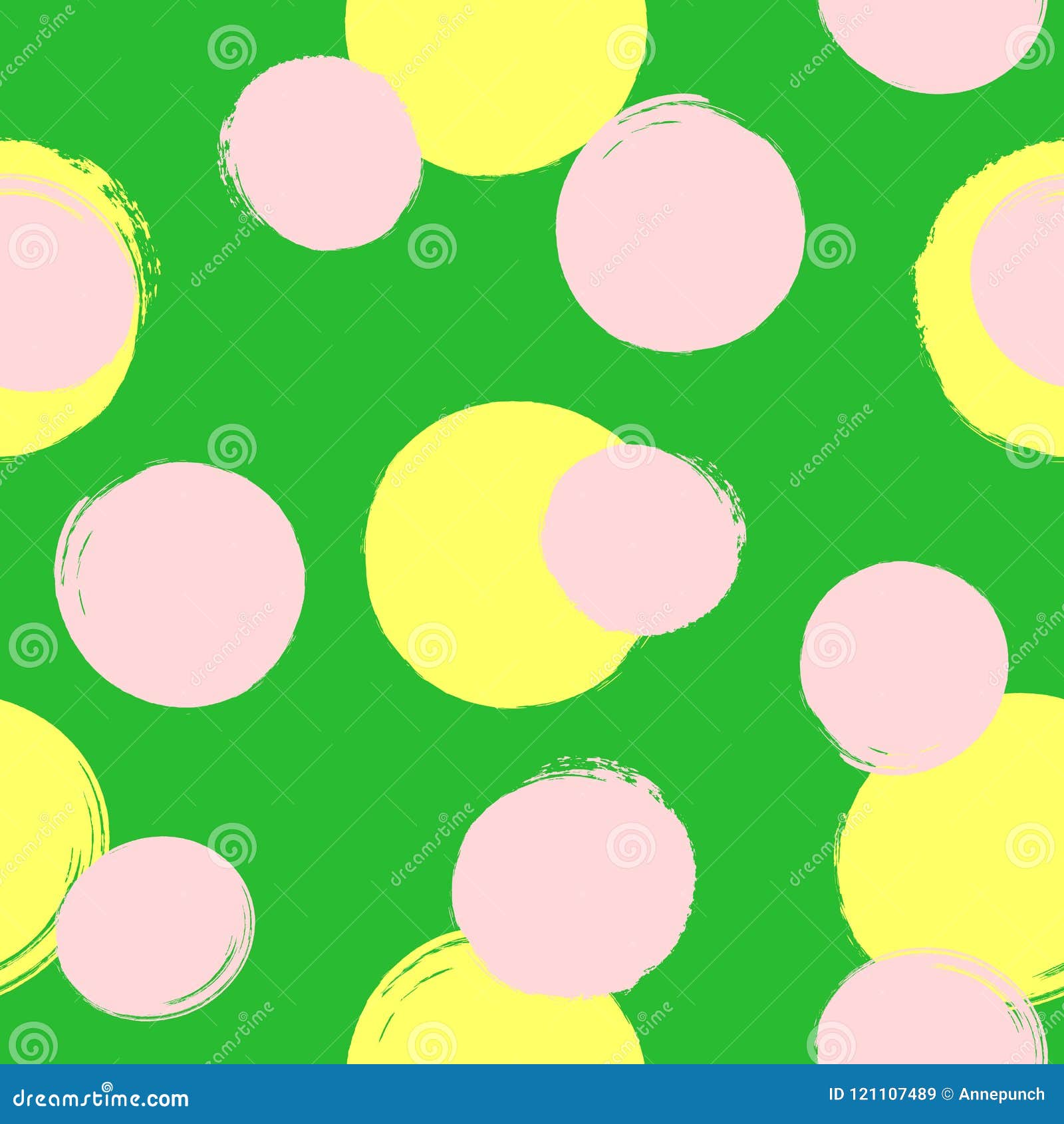 Repeated Round Spots Painted by Hand with Rough Brush. Coloured ...