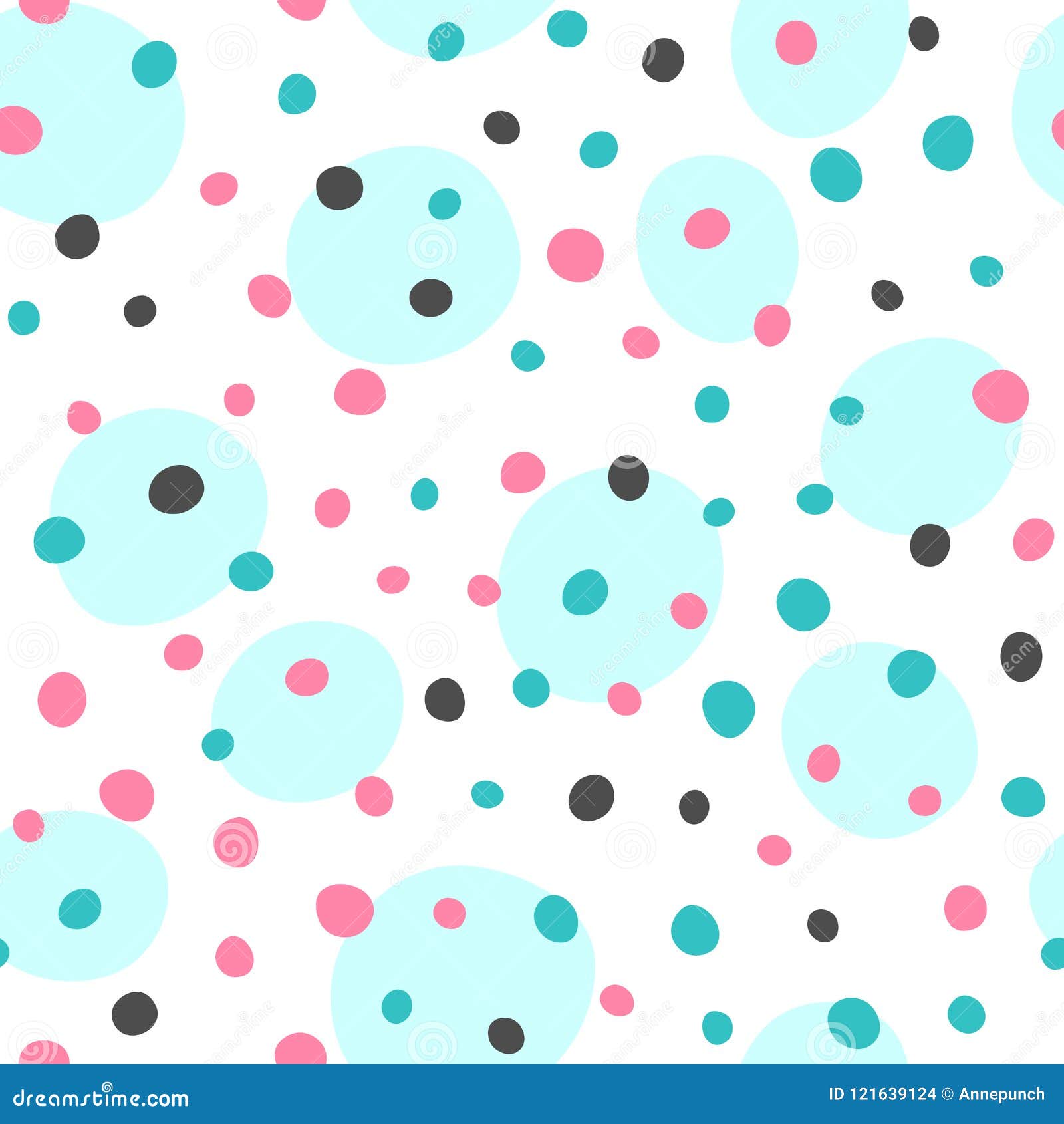 Repeated Scattered Rounded Dots. Simple Seamless Pattern for Children ...