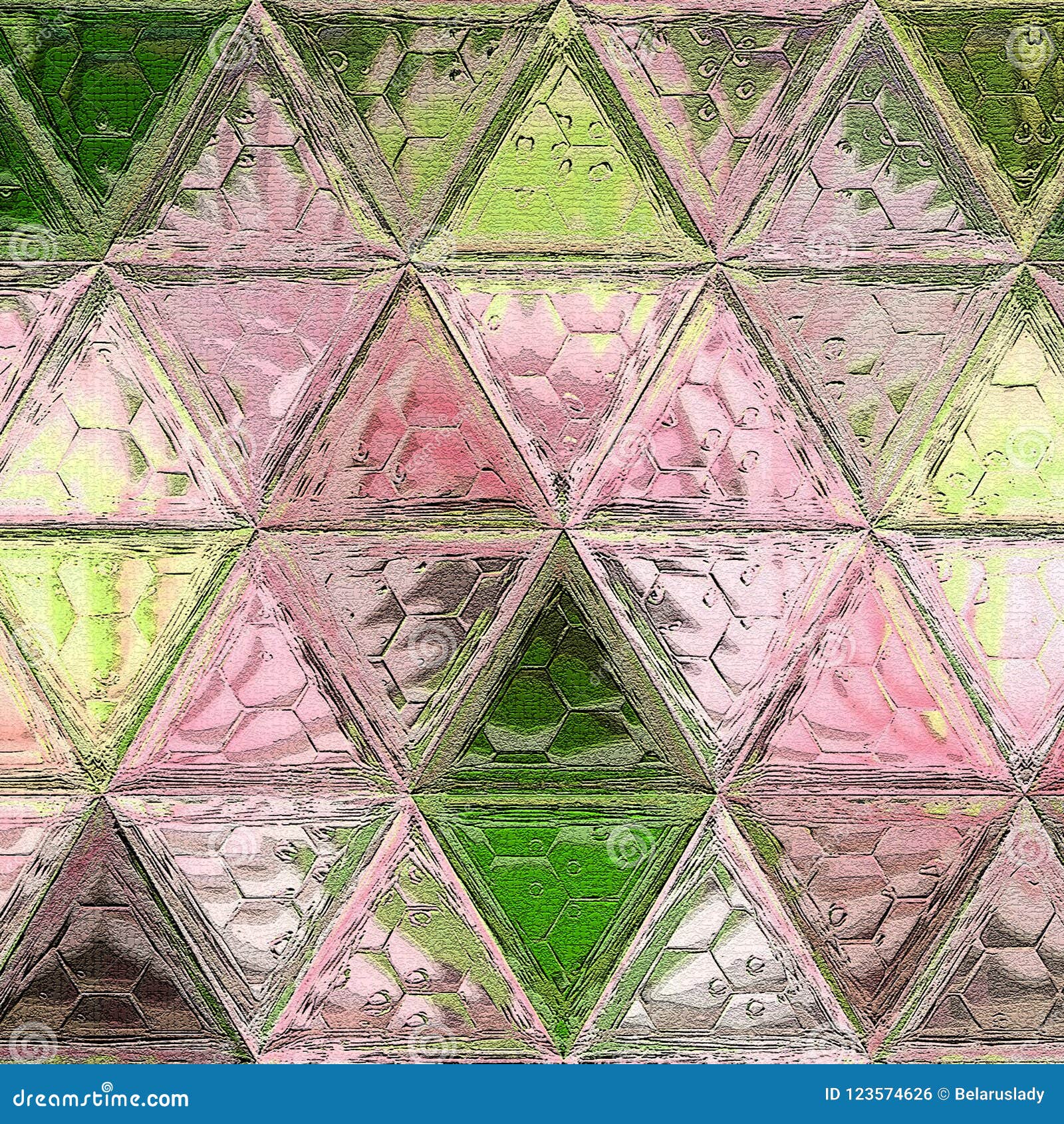 Repeated Abstract Triangles and Round Dots. Stock Illustration ...