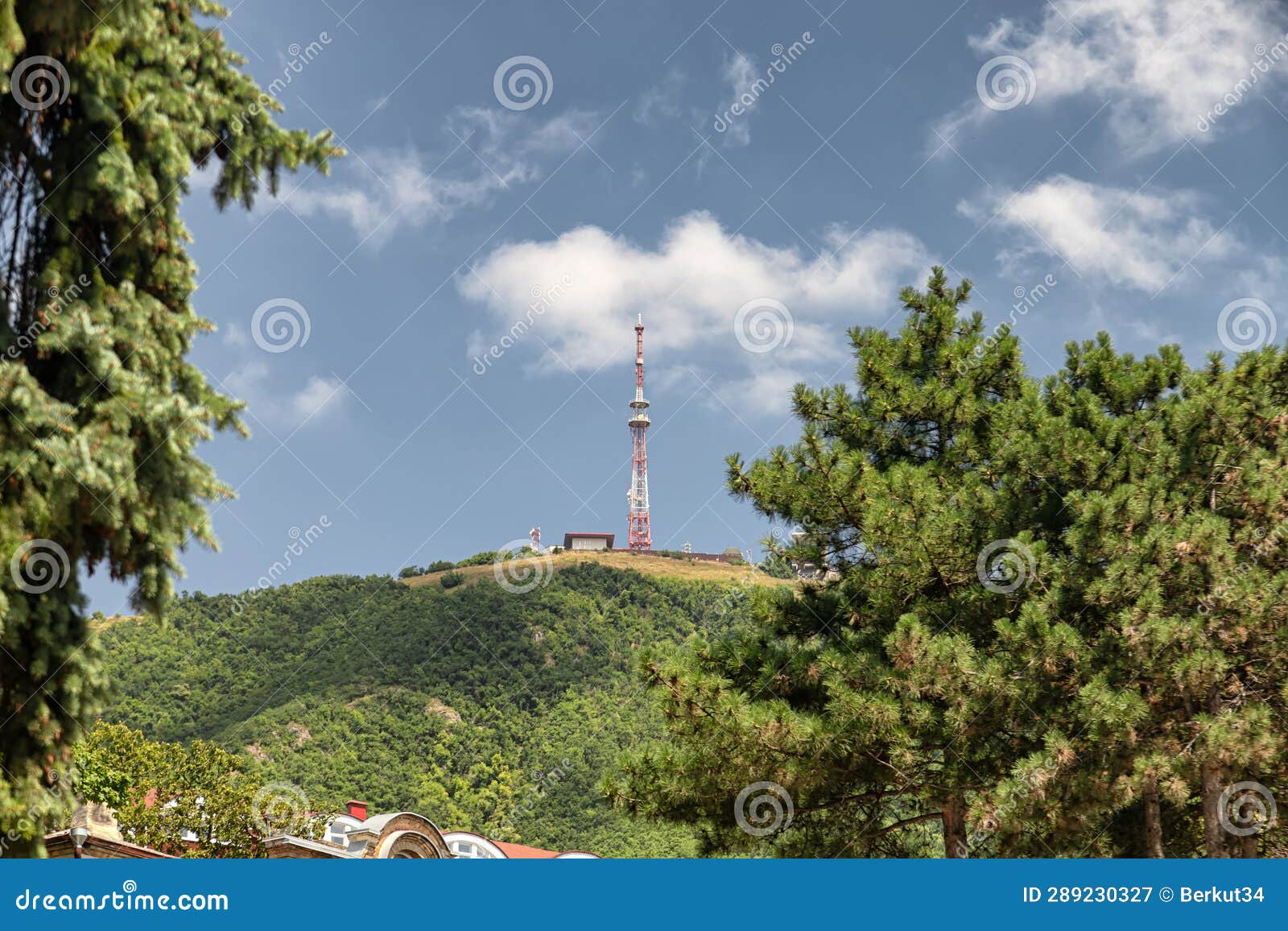 The Repeater Tower is Located on Top of the Mountain Stock Image ...