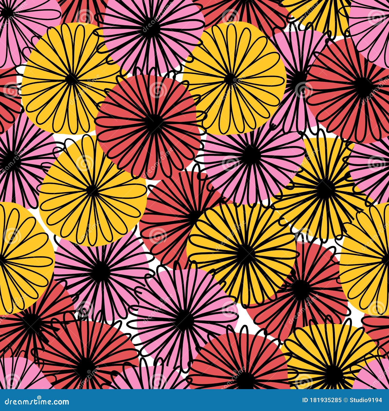 Bold Pink Abstract Flower Pattern Stock Illustrations – 1,484 Bold Pink ...