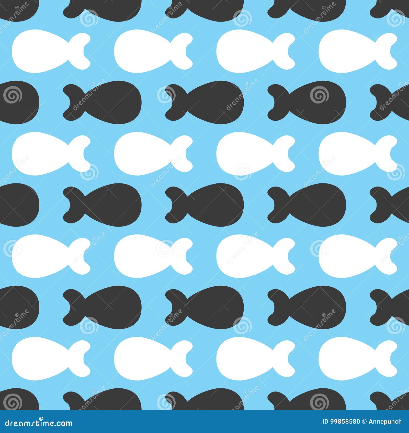 Repeating Abstract Silhouettes of Small Fish. Seamless Pattern Stock ...