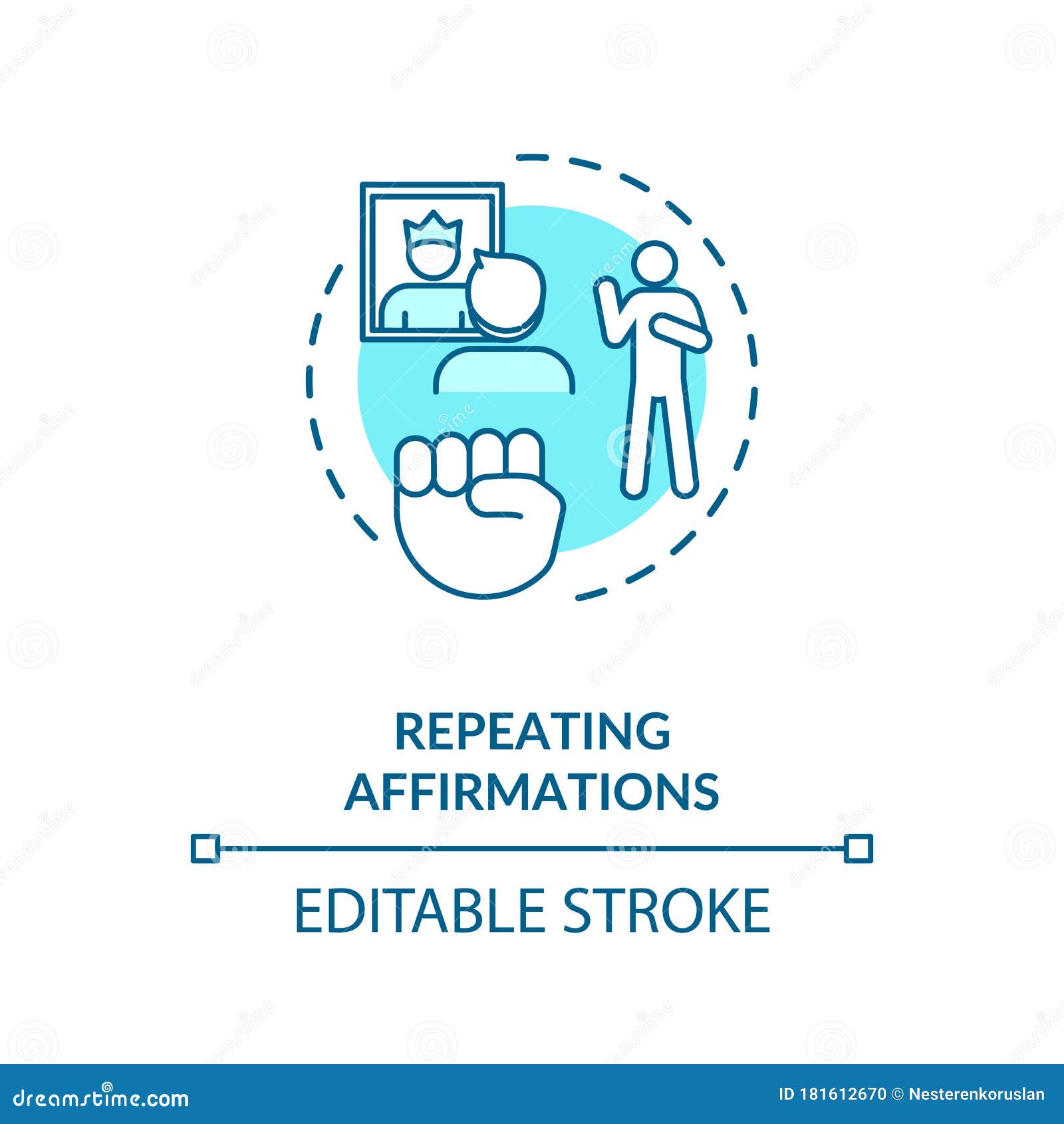 Repeating Affirmations Concept Icon Stock Vector - Illustration of ...