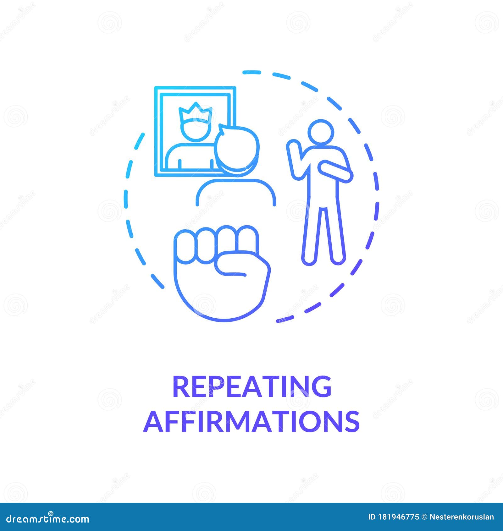 Repeating Affirmations Concept Icon Stock Vector - Illustration of ...