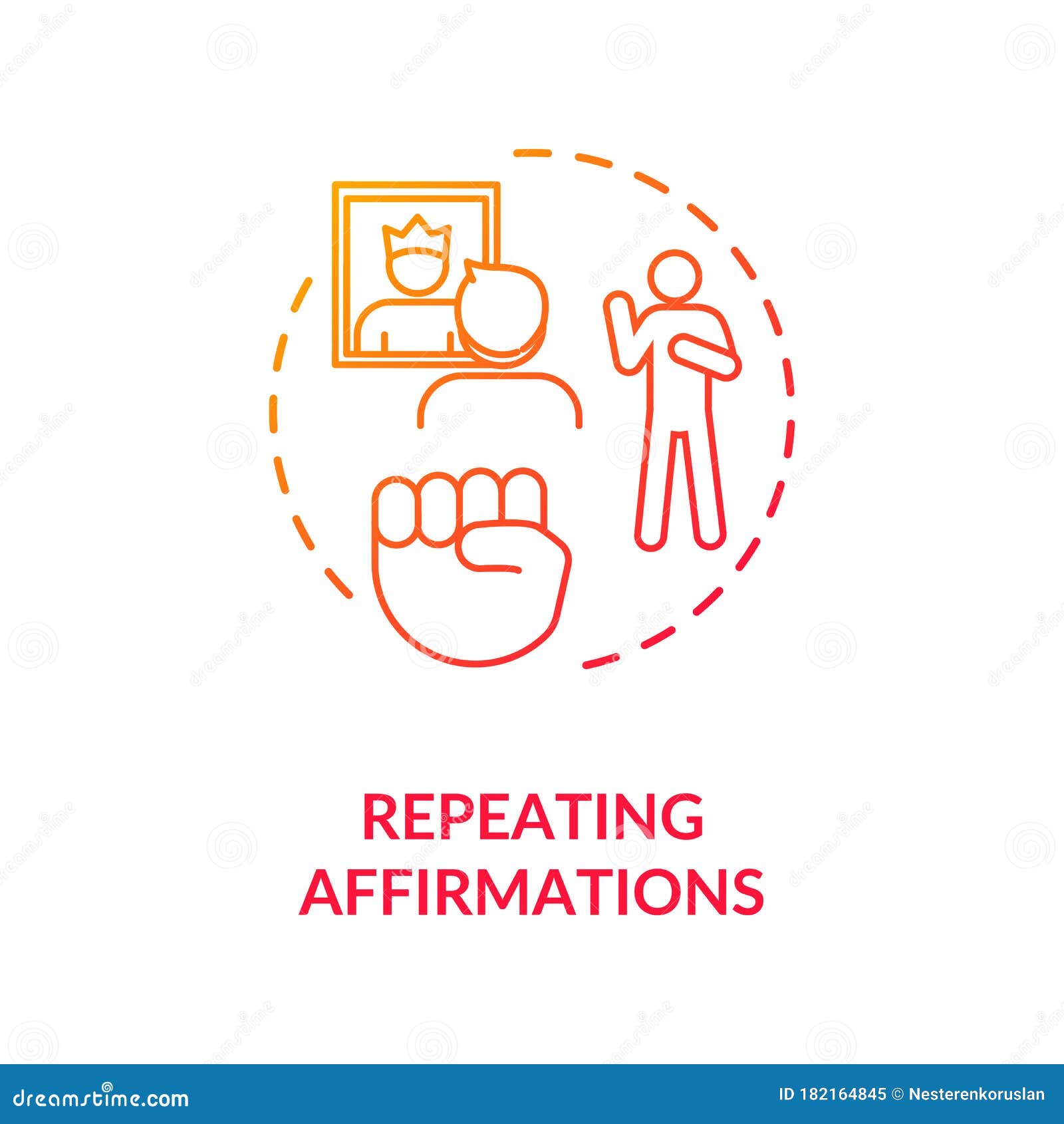 Repeating Affirmations Concept Icon Stock Vector - Illustration of ...