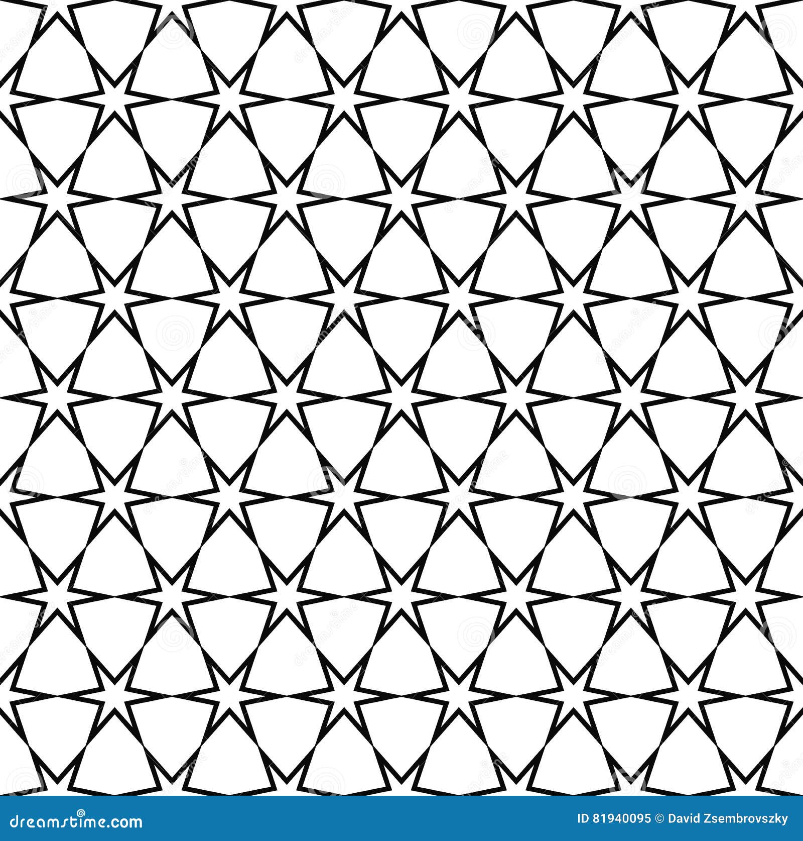 Repeating Black and White Star Pattern Stock Vector - Illustration of ...