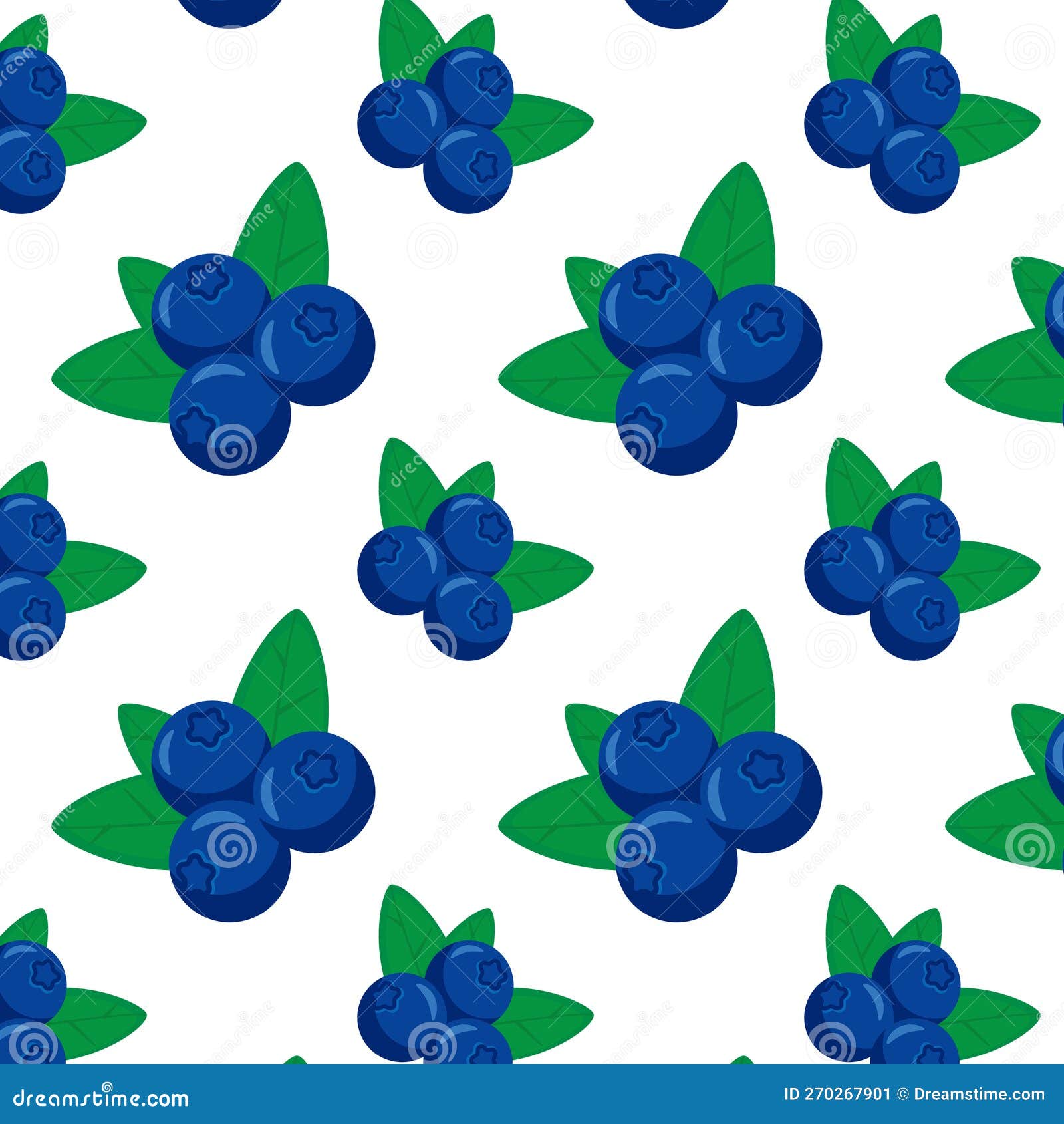 Repeating Blueberry Pattern on a White Background Stock Vector ...