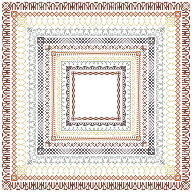 Repeating Borders Set stock vector. Illustration of curl - 51865110