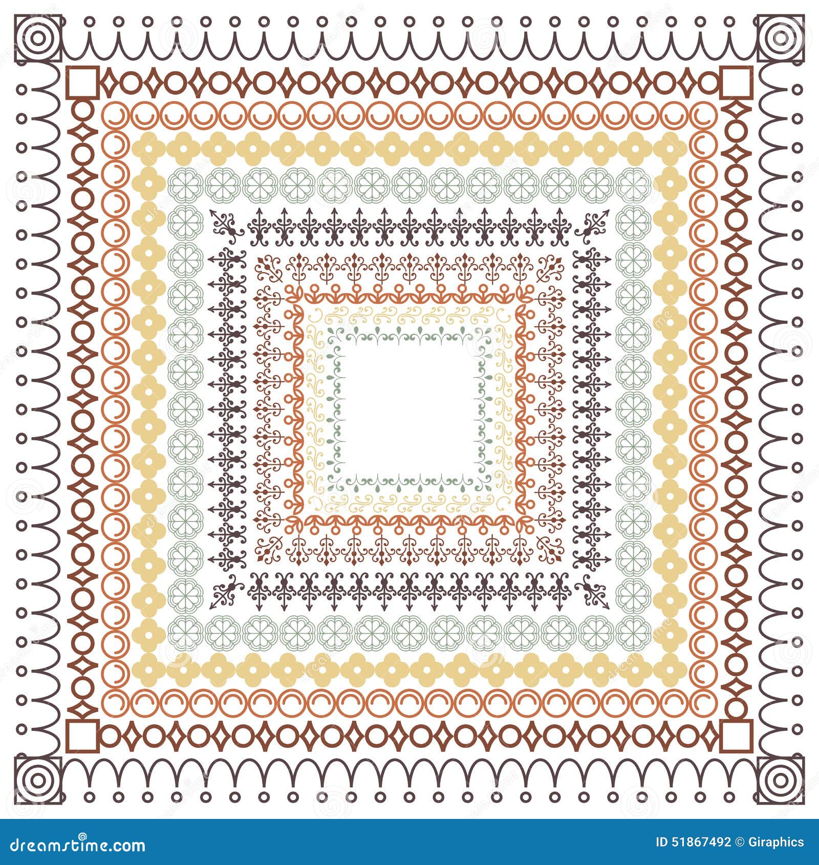 Repeating Borders Set stock vector. Illustration of decoration - 51867492