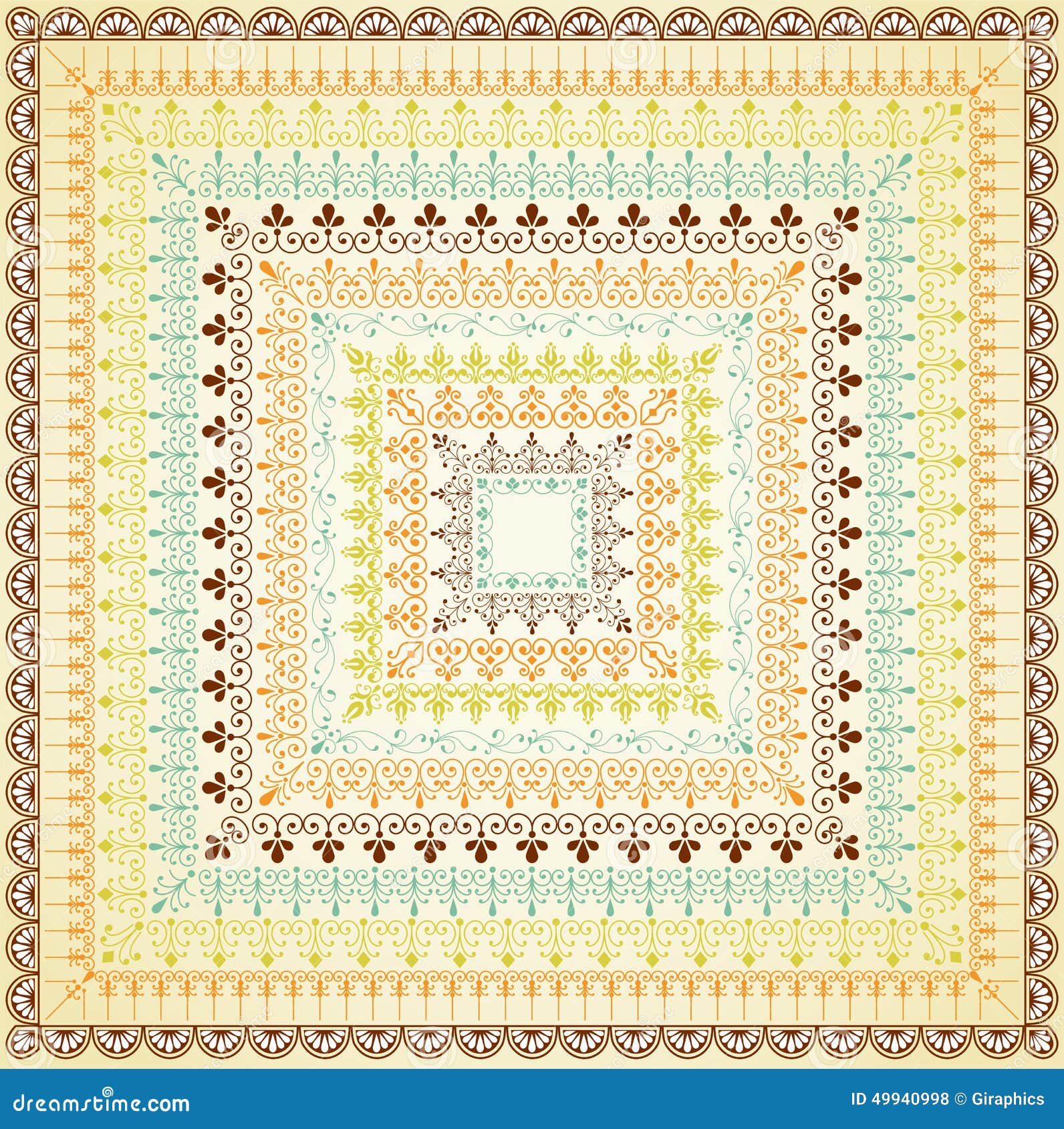 Repeating Borders Set stock vector. Illustration of plant - 49940998