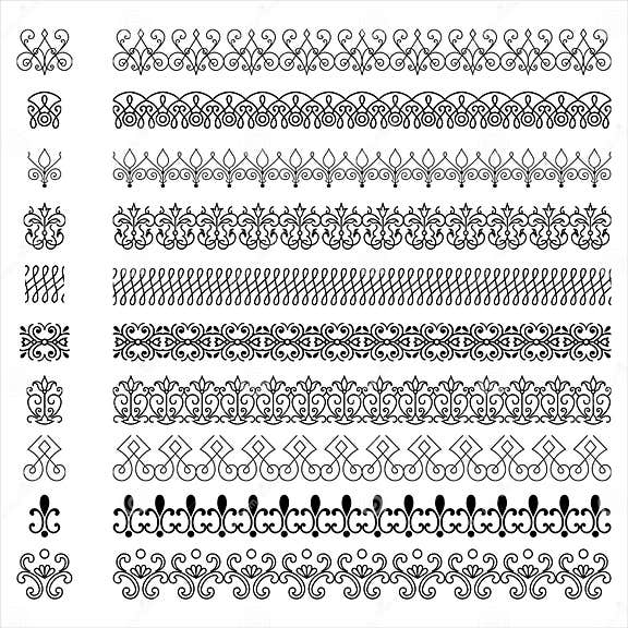 Repeating Borders Set stock vector. Illustration of simple - 53278009