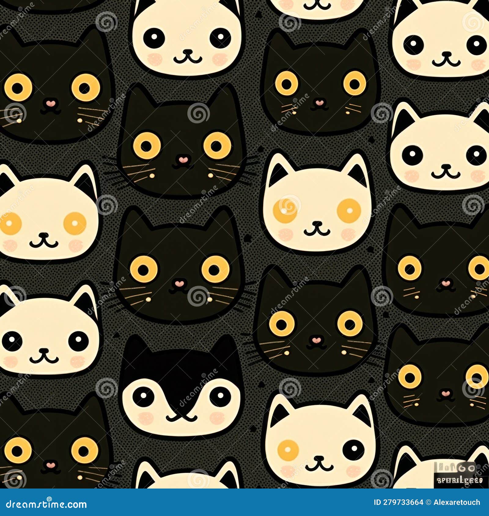 Repeating Cat Pattern.Neural Network AI Generated Stock Illustration ...