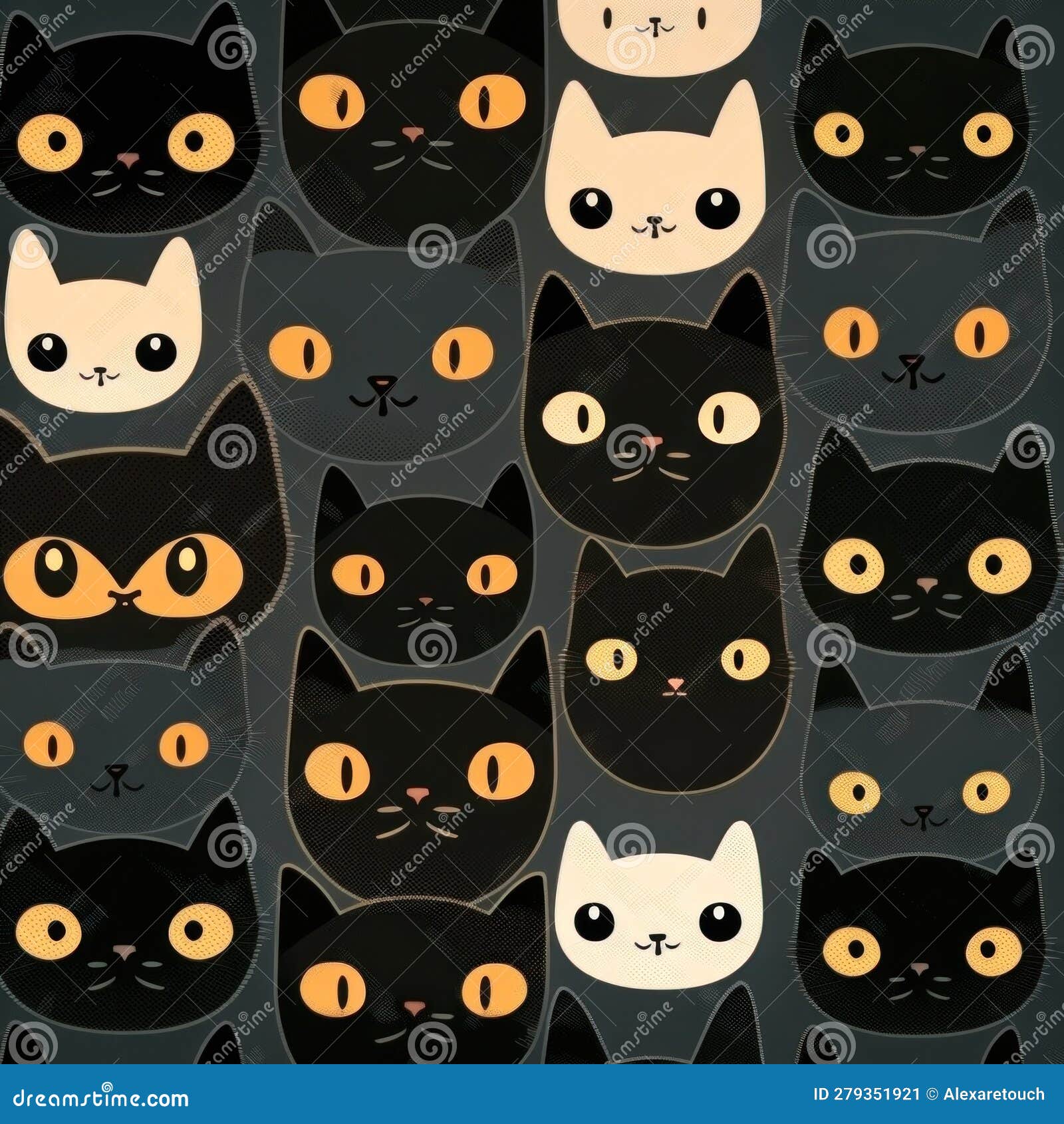 Repeating Cat Pattern.Neural Network AI Generated Stock Illustration ...