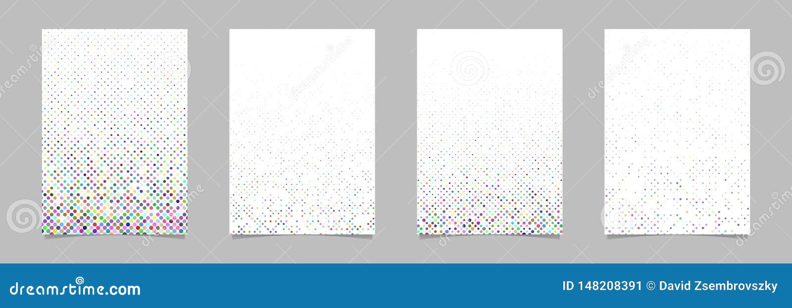 Repeating Circle Pattern Poster Template Set Collection Stock Vector