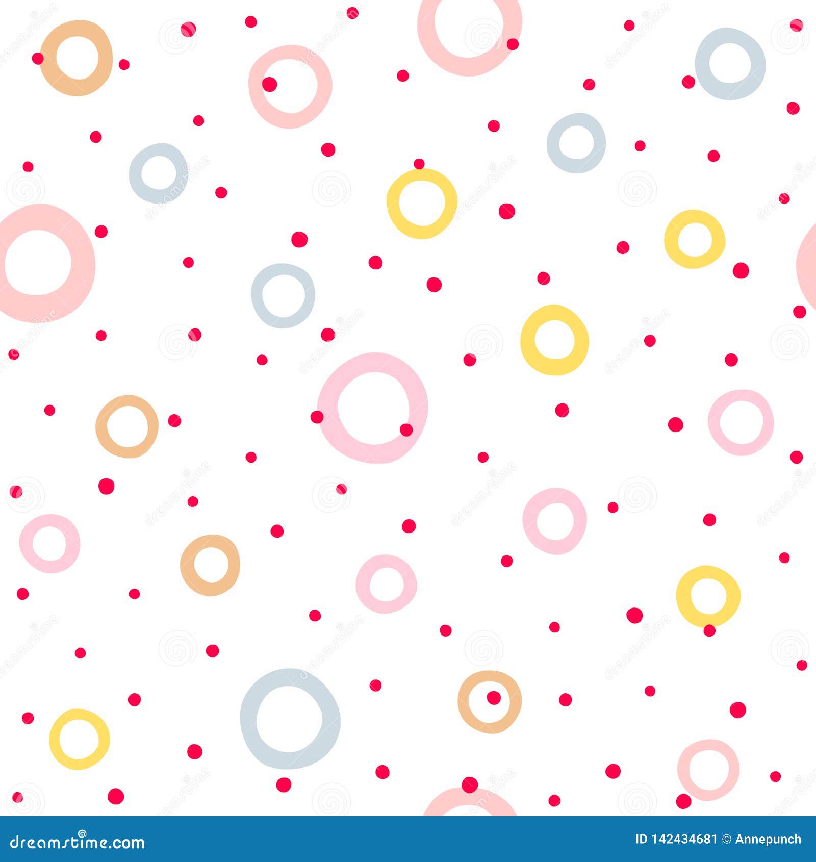 Repeating Circles and Round Spots. Cute Seamless Pattern for Kids Stock ...