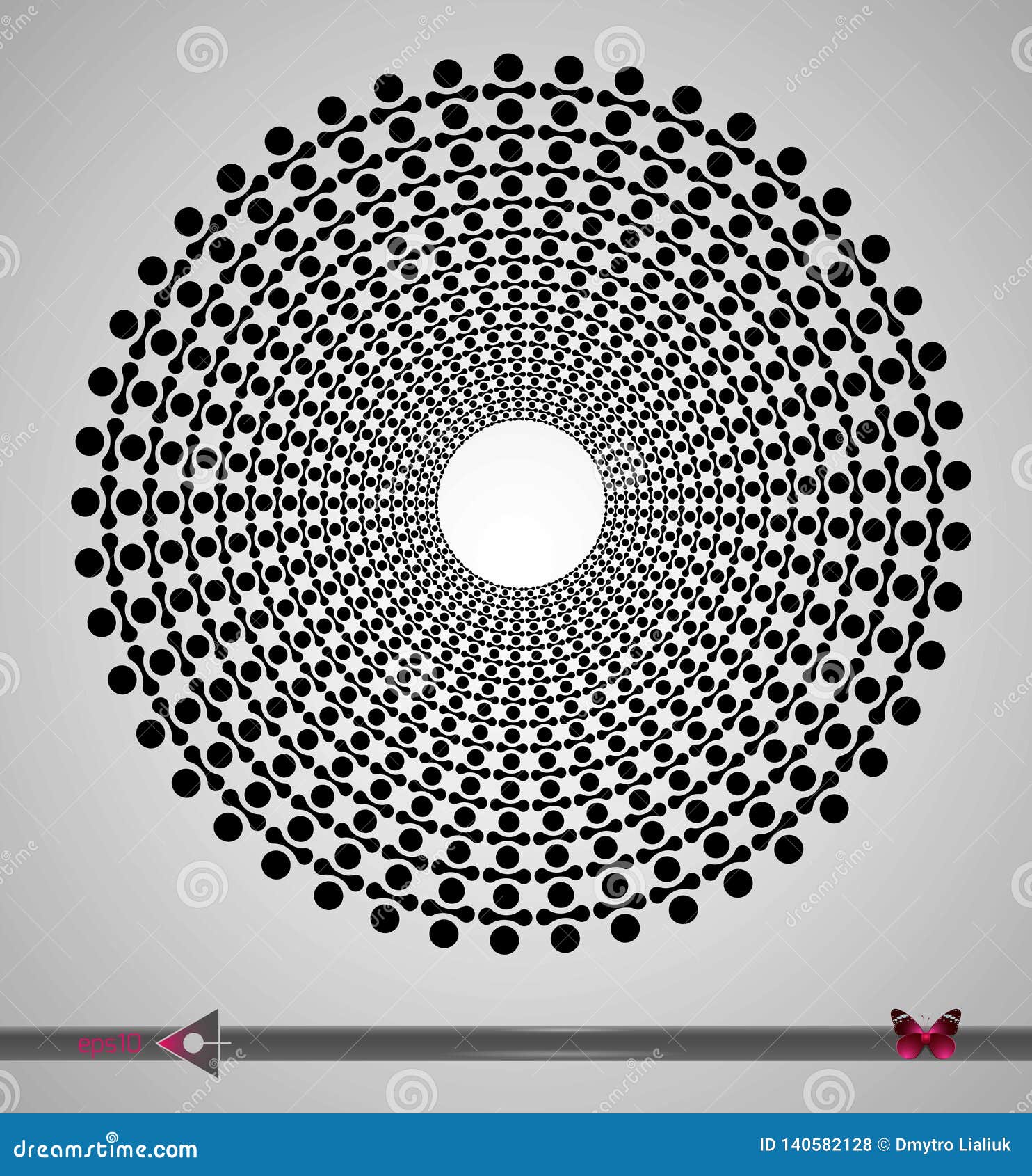 Repeating Circular Black and White Pattern. Round Background for ...