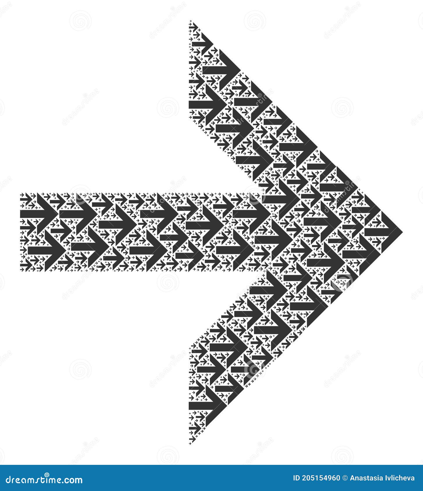 Arrow Right Recursion Composition of Itself Icons Stock Vector ...