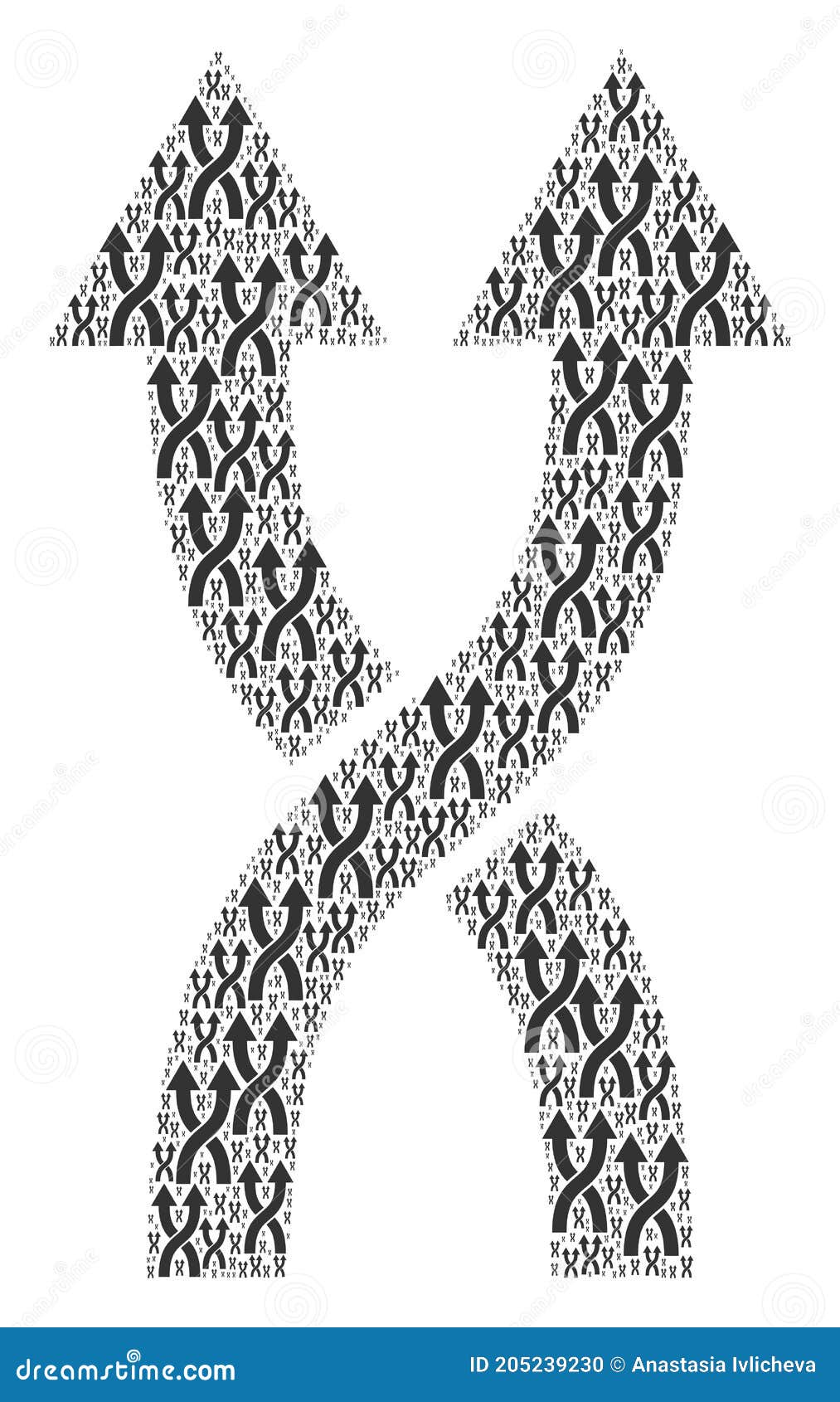 Shuffle Arrows Up Recursion Composition of Itself Icons Stock Vector ...