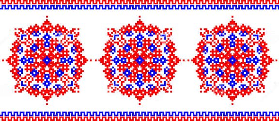 Repeating Cross-stitch Embroidered Folk Vector Border Stock Vector ...