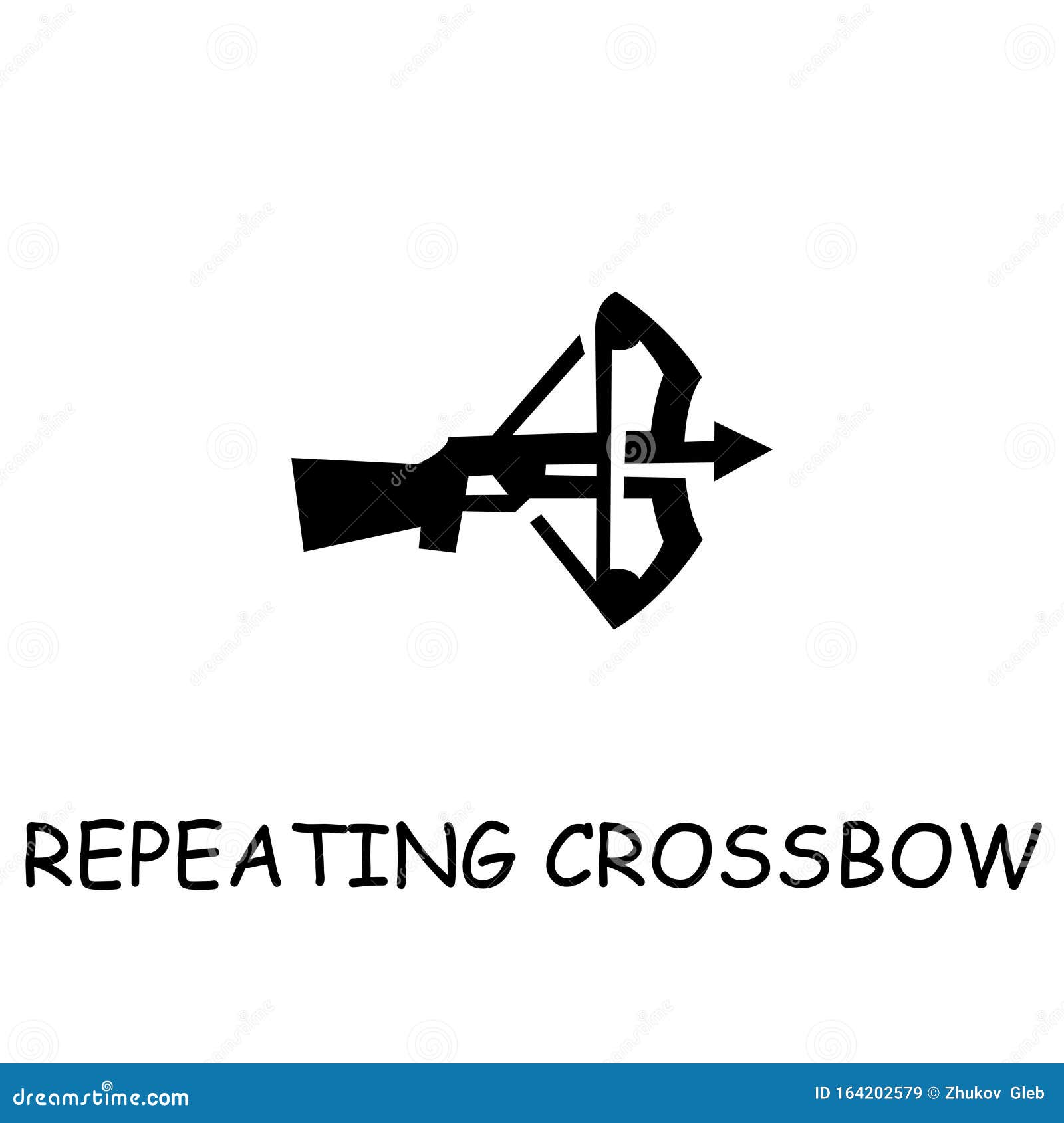 Repeating Crossbow Flat Icon Stock Illustration - Illustration of ...