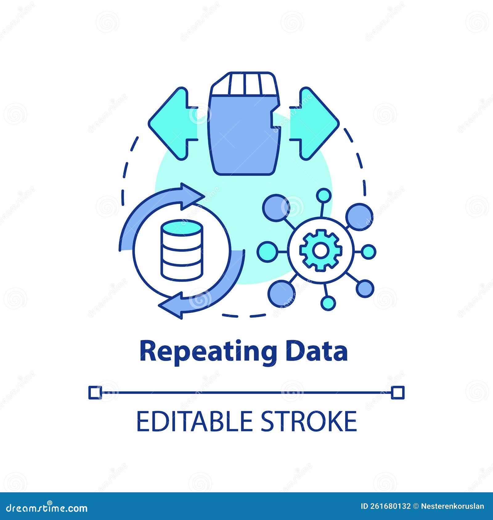 Repeating Data Concept Icon Stock Vector - Illustration of logo ...