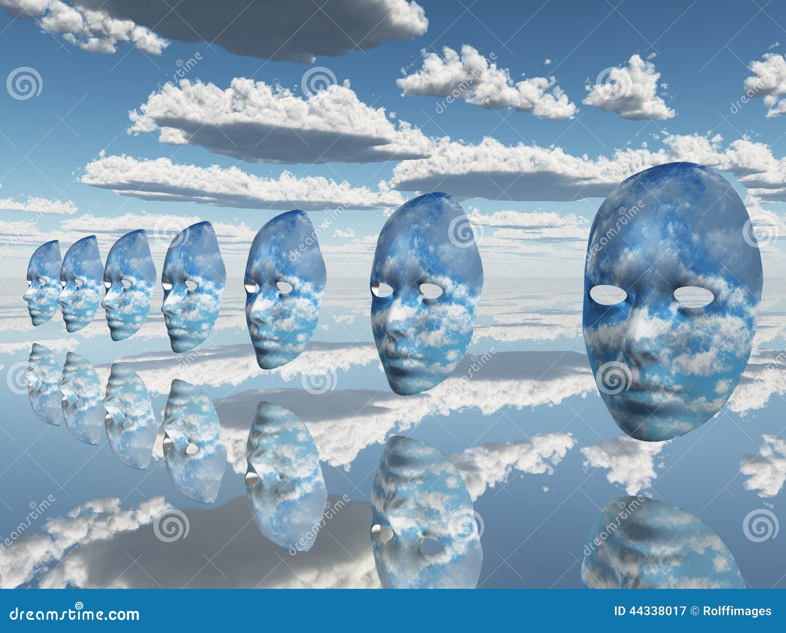 Repeating faces of clouds stock illustration. Illustration of mask ...