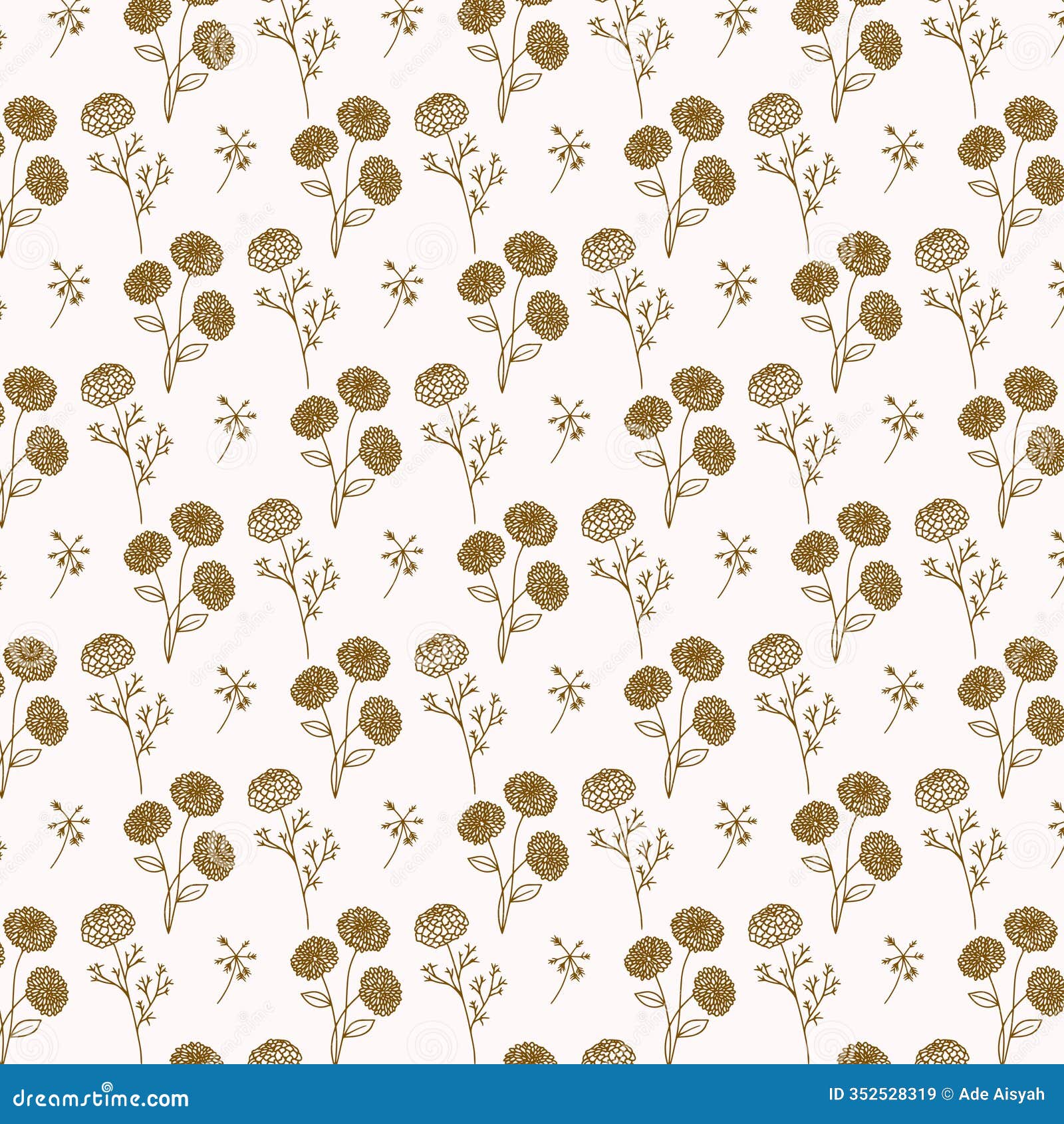 Repeating Flower Blossom Doodle Aesthetic Seamless Pattern Design ...