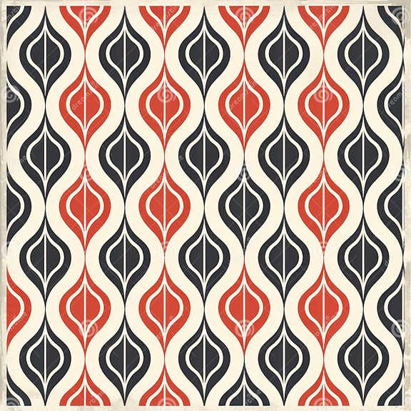 Vintage S-Shape Pattern in Red, Black, and White Stock Illustration ...
