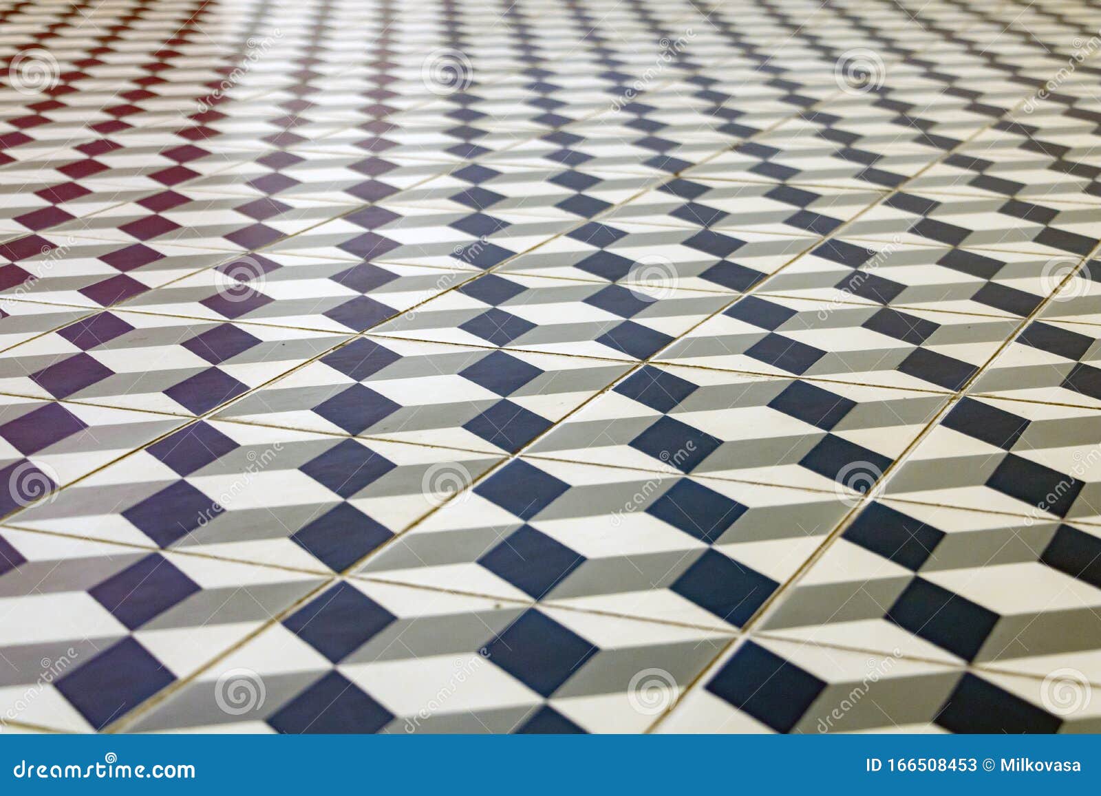 Repeating Geometric Patterns of Dice on the Floor of Ceramic Tile ...