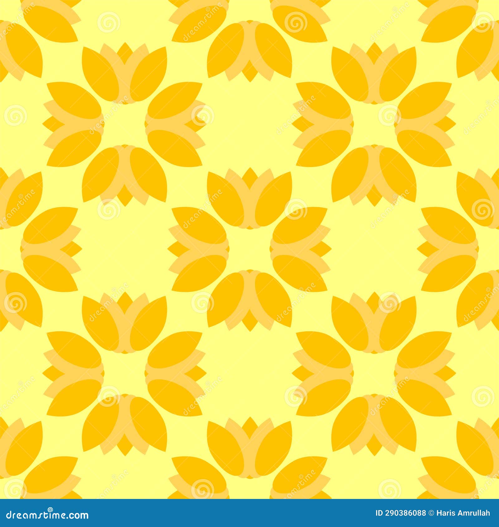Repeating Graphic Yellow Tulip Flower Pattern Design Stock Vector ...